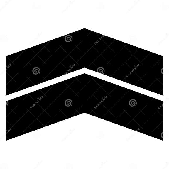 Monochrome Vector Graphic of Two Upward Pointing Chevrons Stock Vector ...