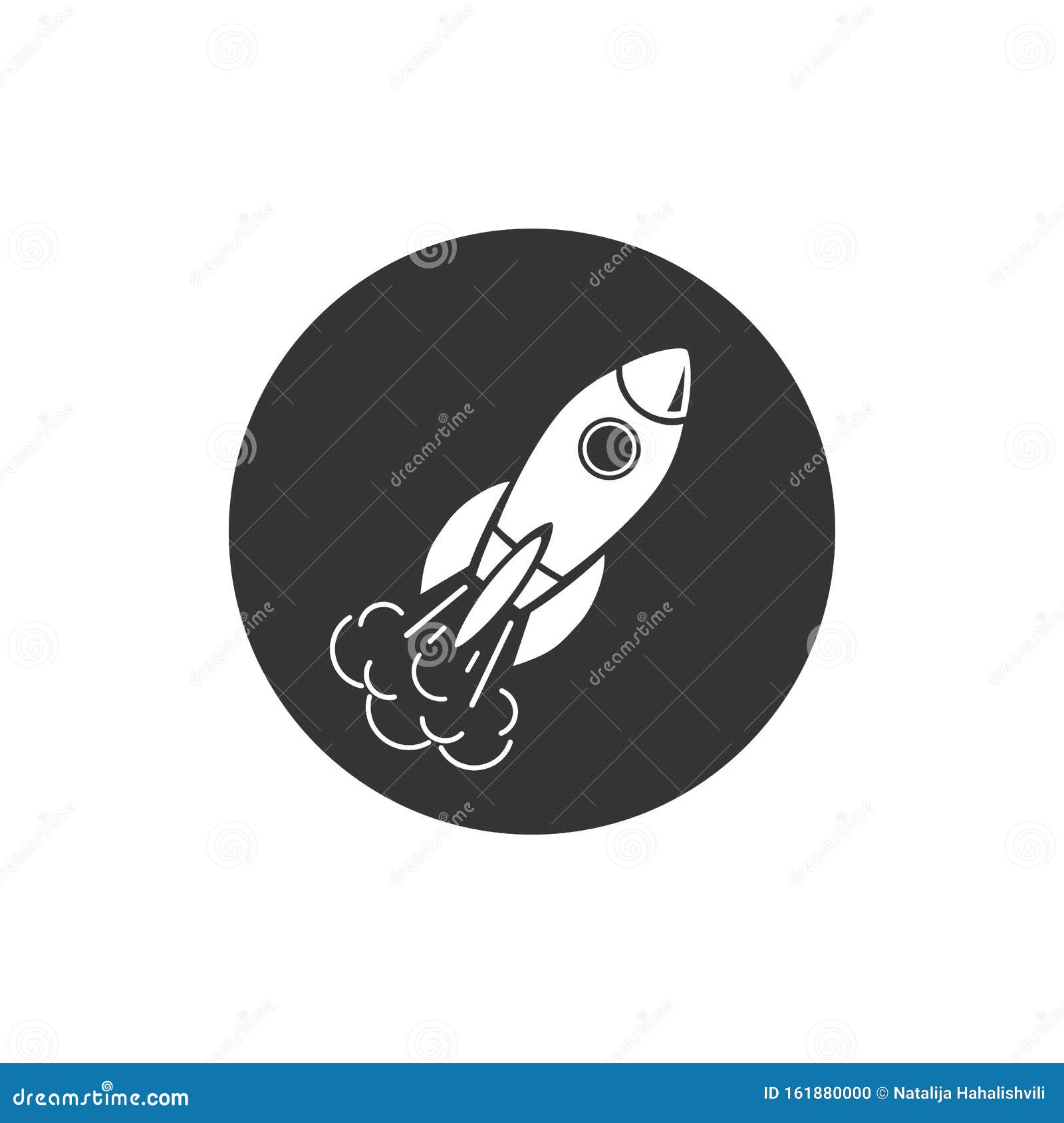 Monochrome Vector Illustration of Rocket Icon Isolated on White Stock ...