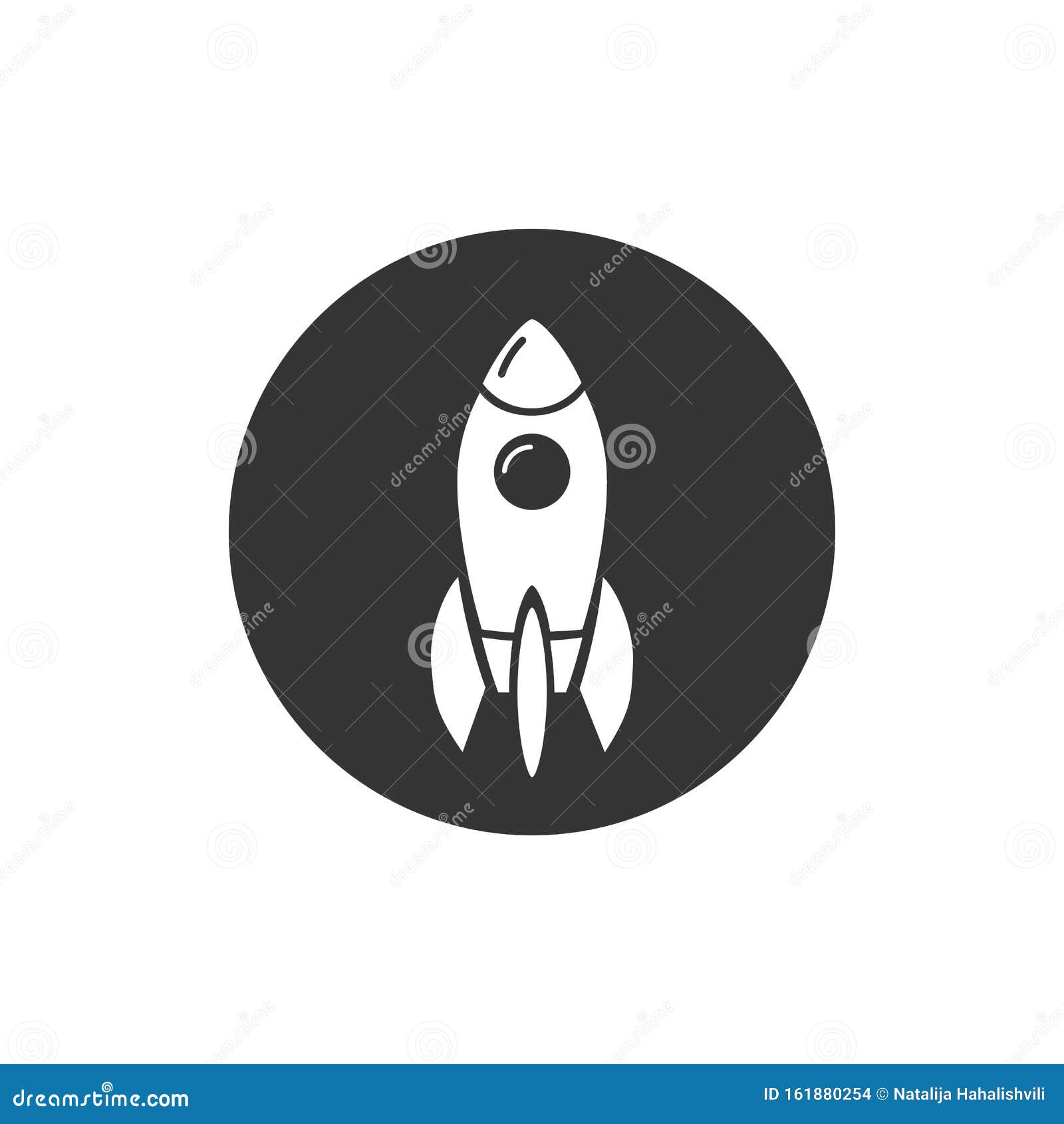 Monochrome Vector Illustration of Rocket Icon Isolated on White Stock ...