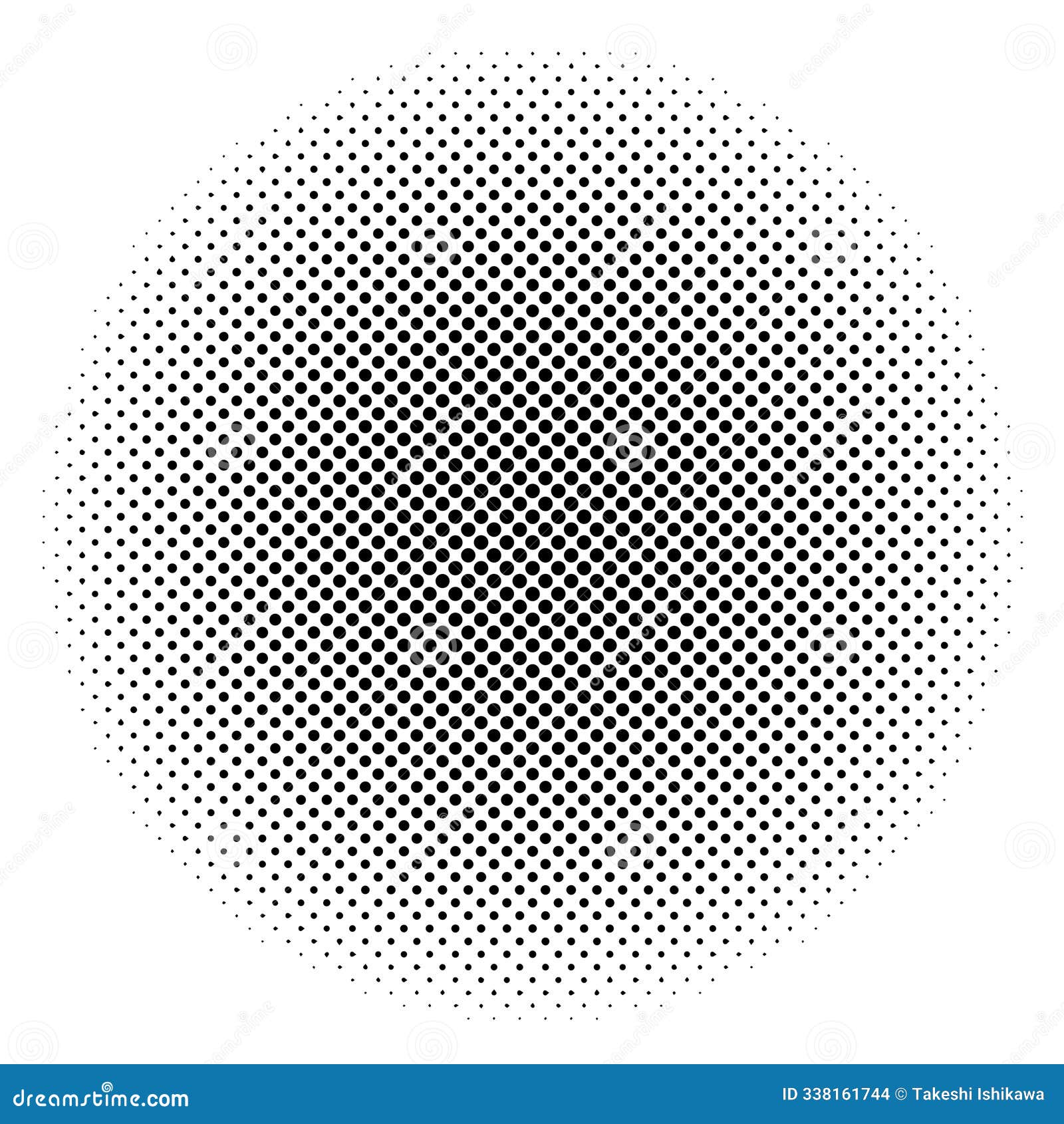 Monochrome Vector Round Halftone Pattern Isolated on a White Background ...