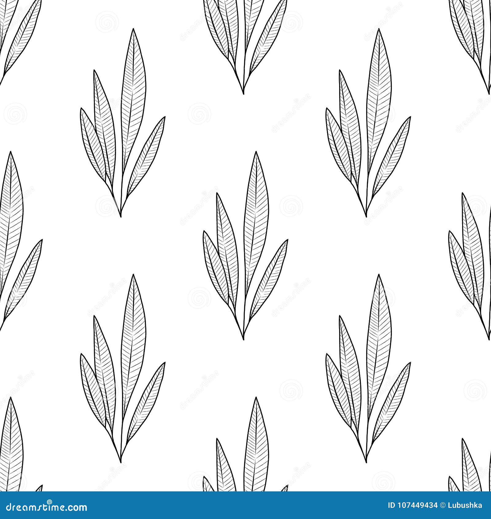 Seamless plant pattern stock vector. Illustration of line - 107449434