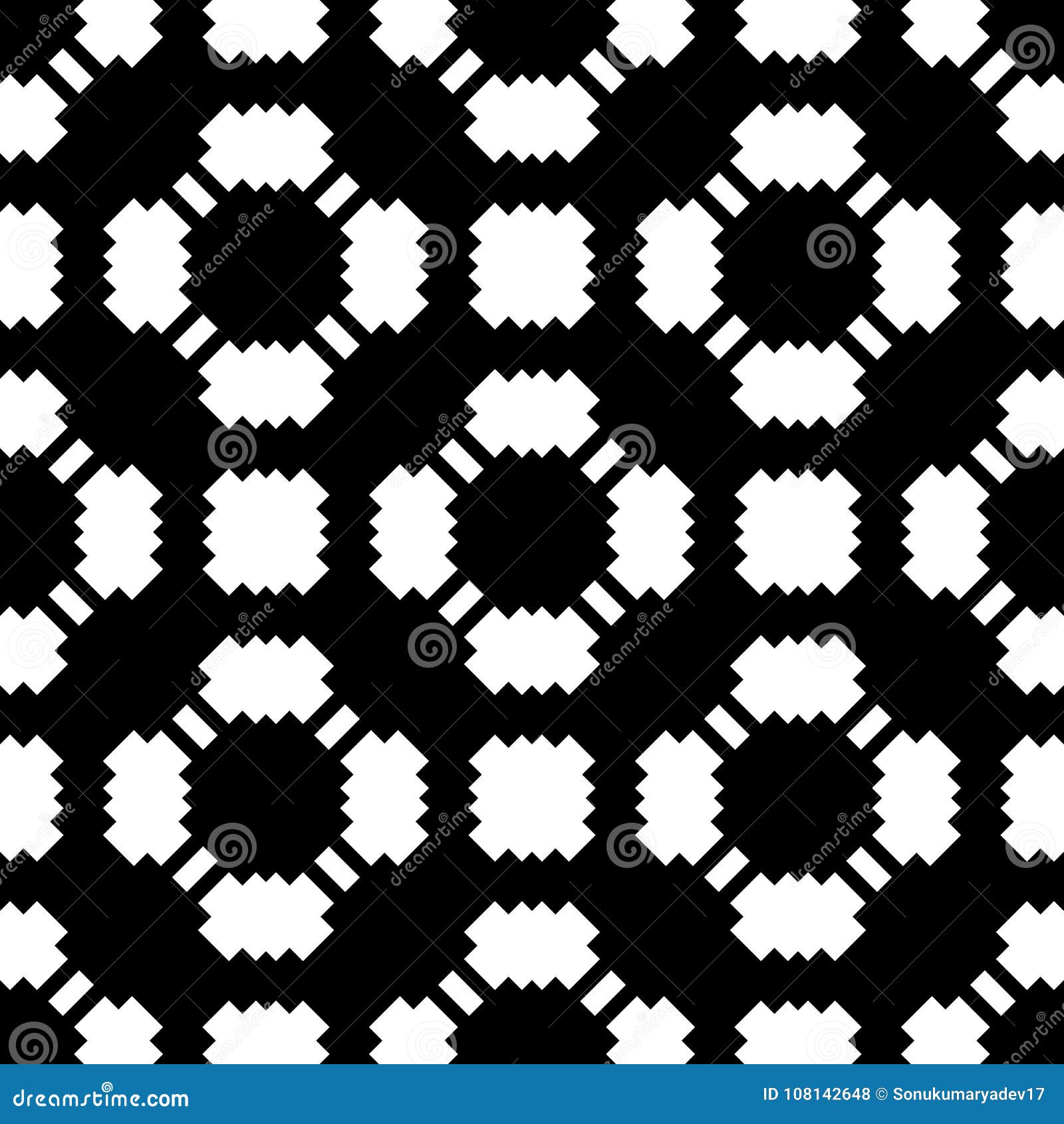 Monochrome Vector Seamless Repeted Pattern Design Stock Vector ...