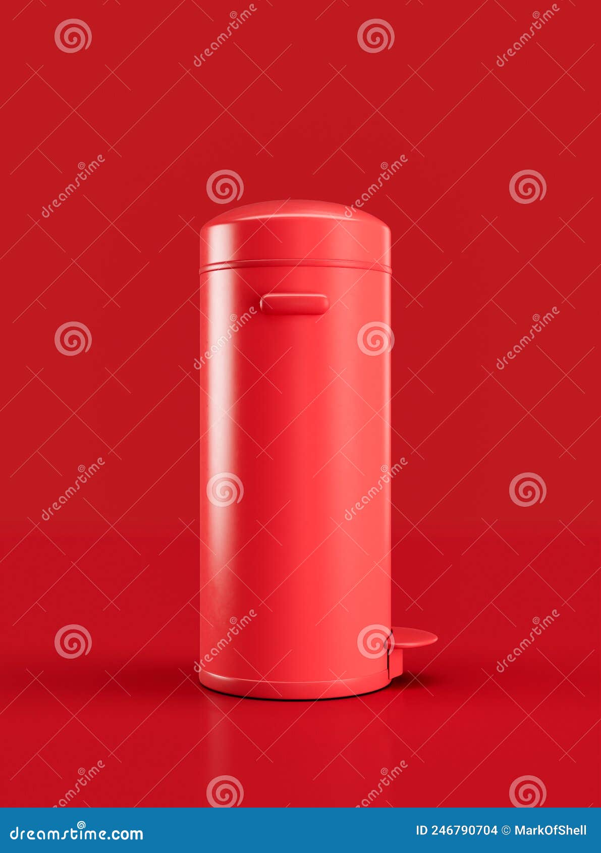 Monochrome Vintage Trash Can, Retro Kitchen Appliance Front View, 3d ...