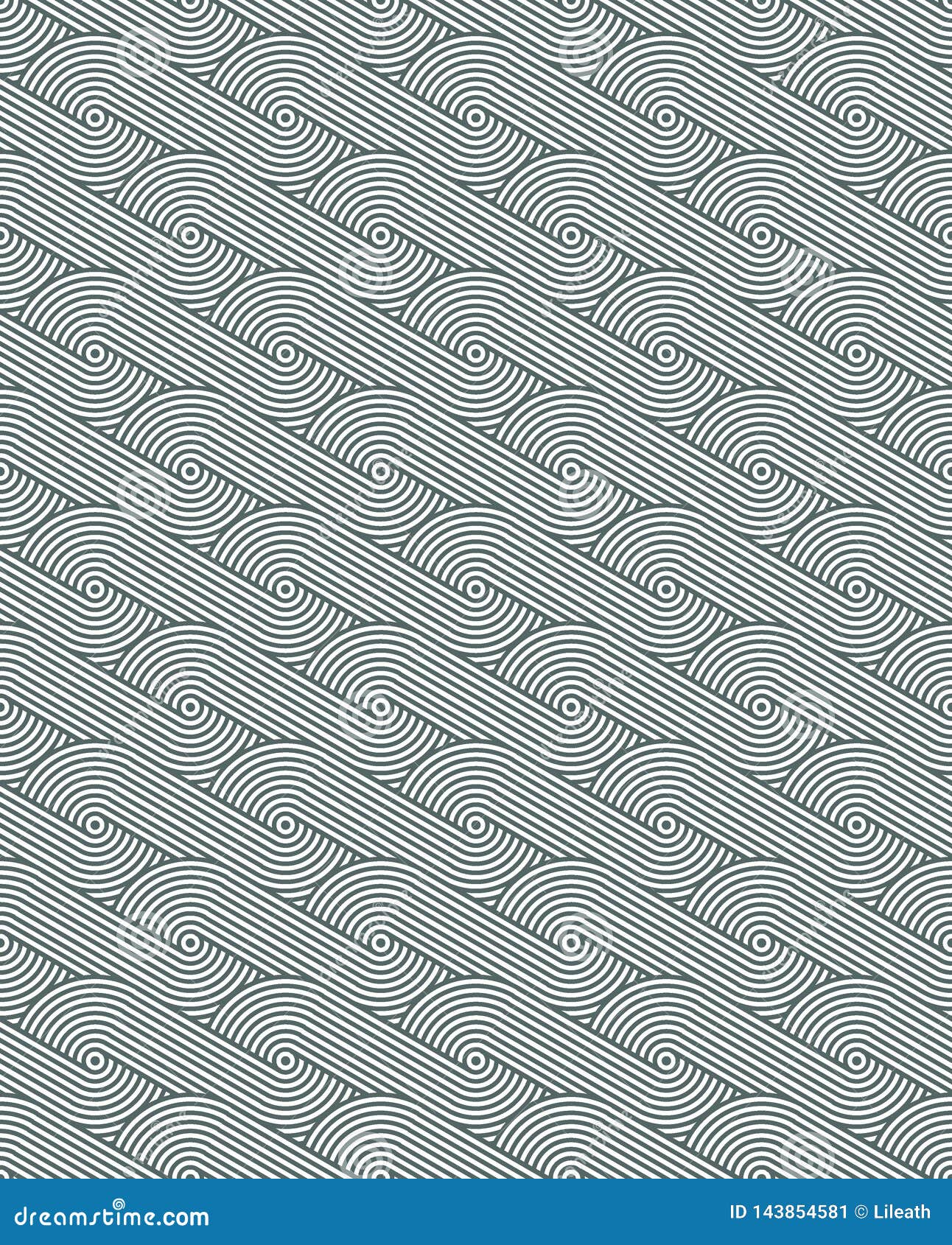Monochrome Wavy Seamless Pattern with Concentric Circles and Stripes ...