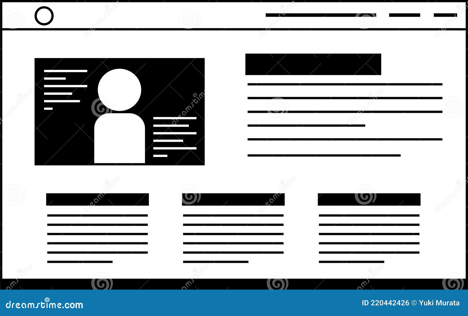 Monochrome Website Screen View Stock Vector - Illustration of marketing ...