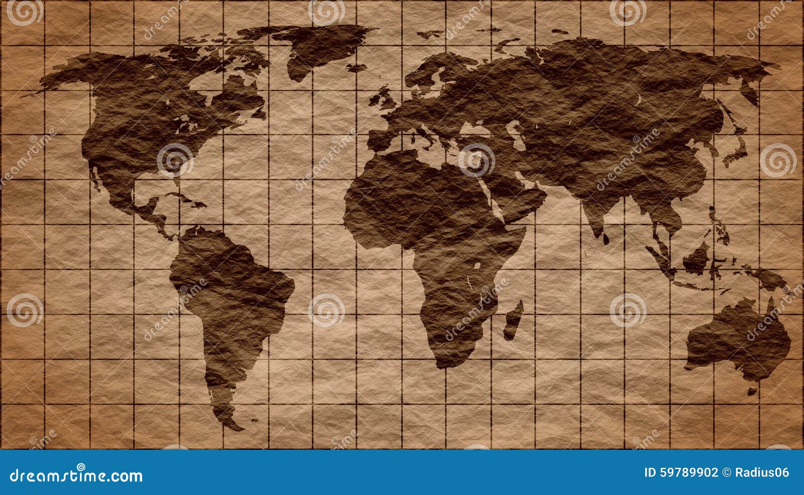 Monochrome world map stock illustration. Illustration of modern - 59789902