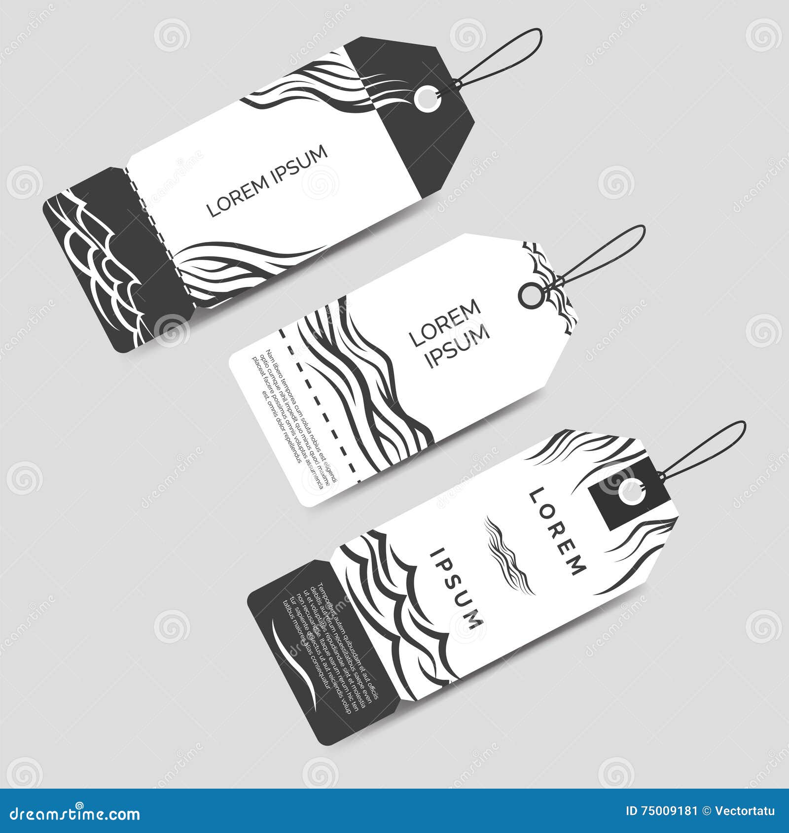 Monochromic Waves Label Tags Stock Vector - Illustration of design ...