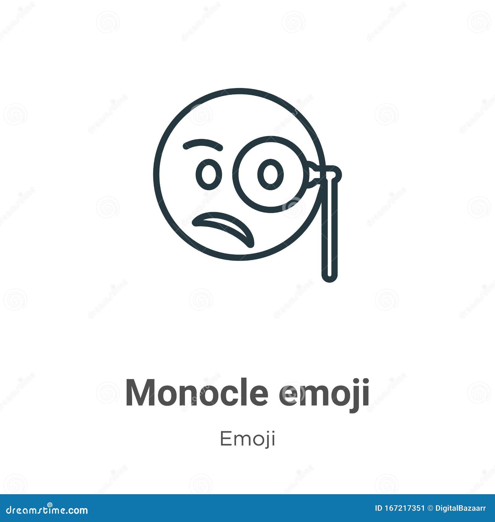 Monocle Emoji Linear Icon. Modern Outline Monocle Emoji Logo Con ...