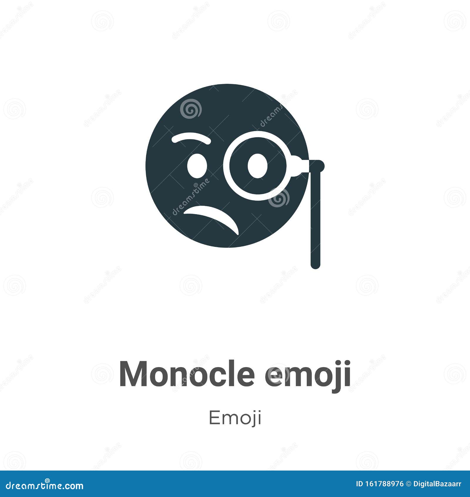 Monocle Emoji Vector Icon on White Background. Flat Vector Monocle ...