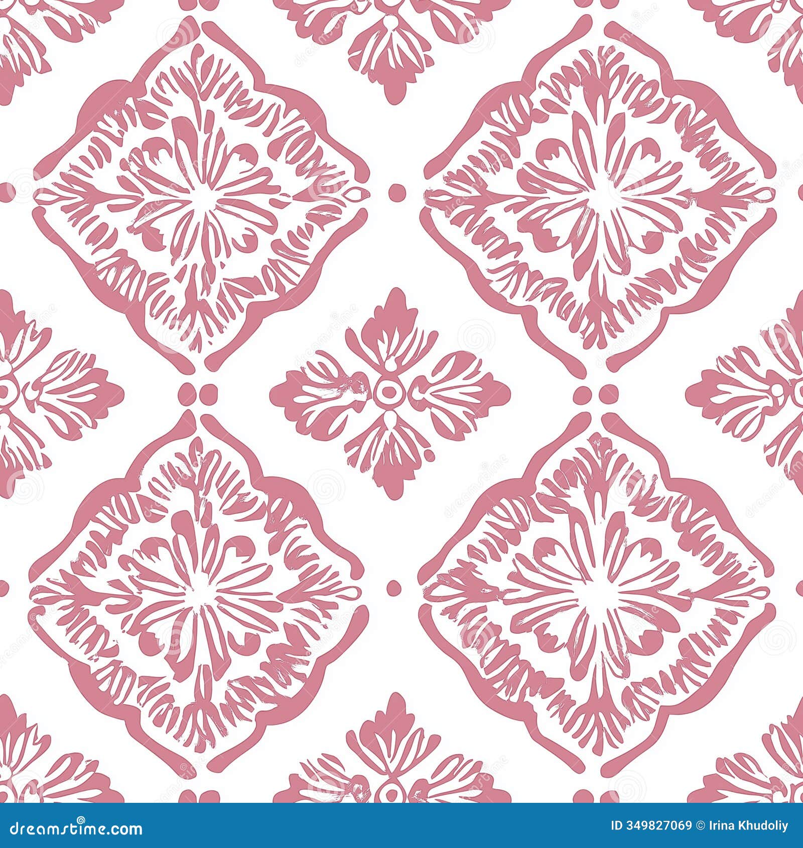 Monocromatic Pastel Pink Indian Pattern Stock Illustration ...