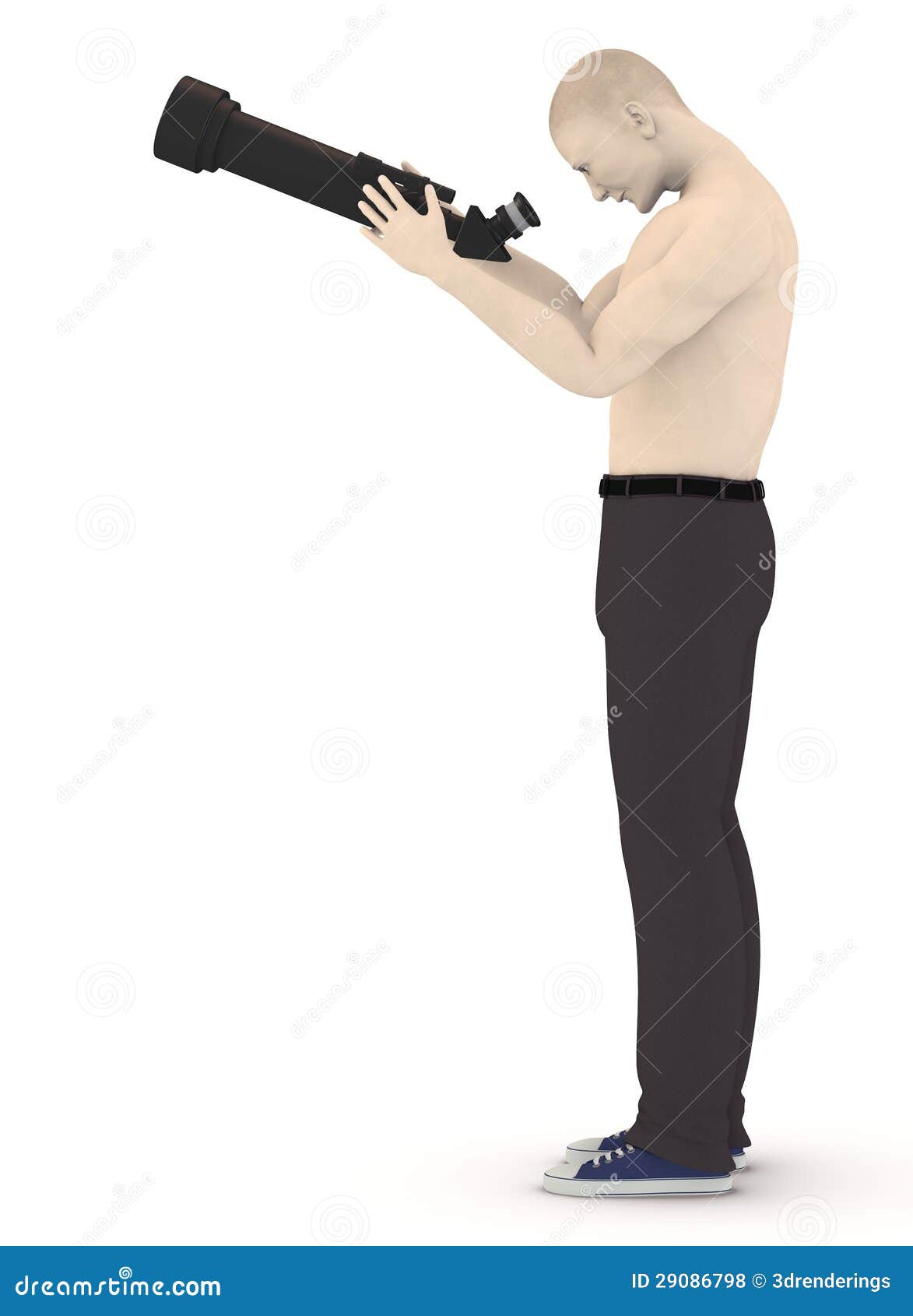 Monocular With Cartoon Character Stock Image | CartoonDealer.com #29302021