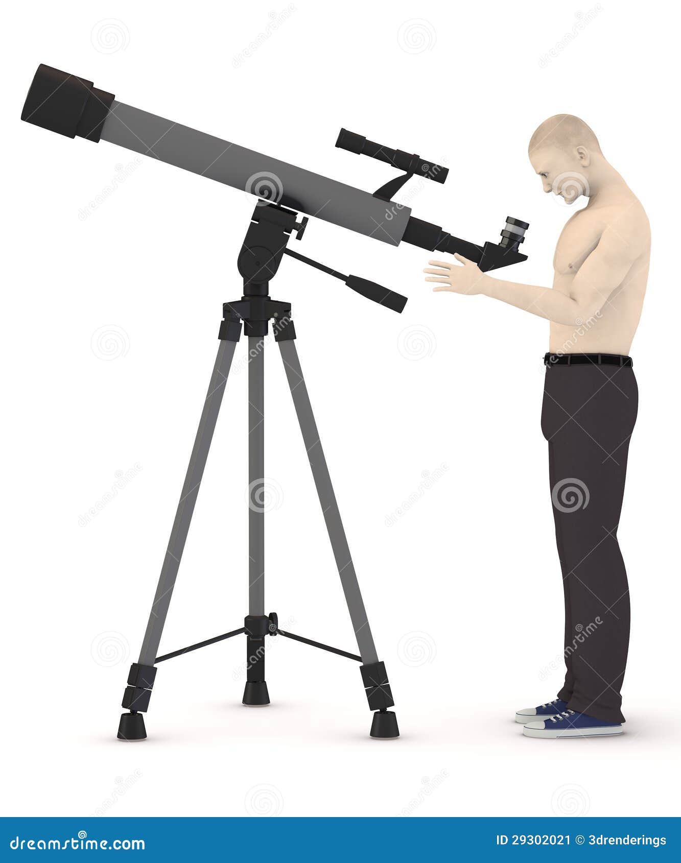 Monocular with Cartoon Character Stock Illustration - Illustration of ...
