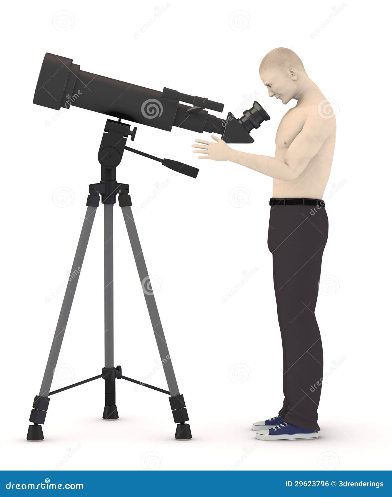 Monocular with Cartoon Character Stock Illustration - Illustration of ...