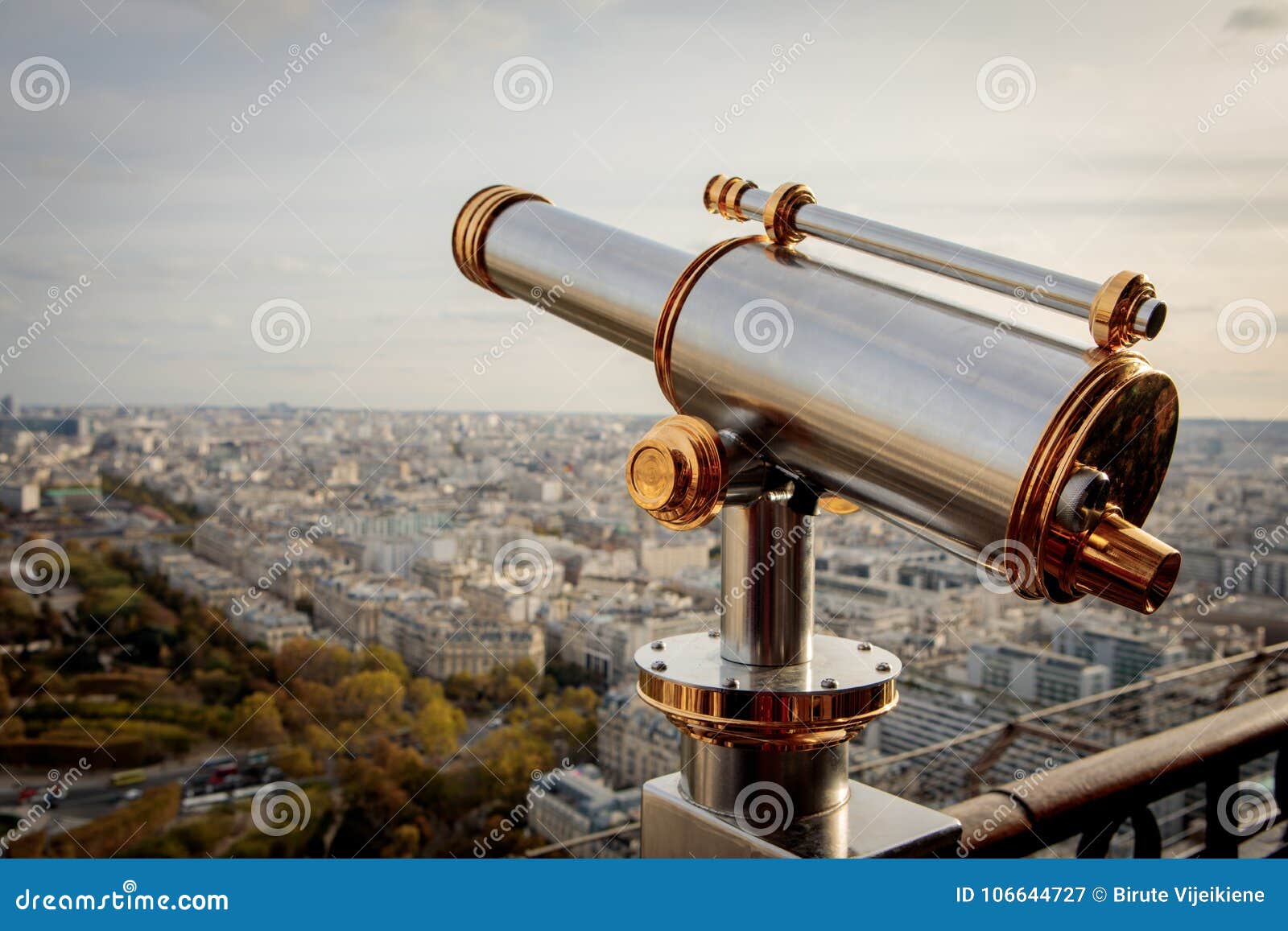 Monocular Telescope at Eiffel Tower Stock Image - Image of tourism ...