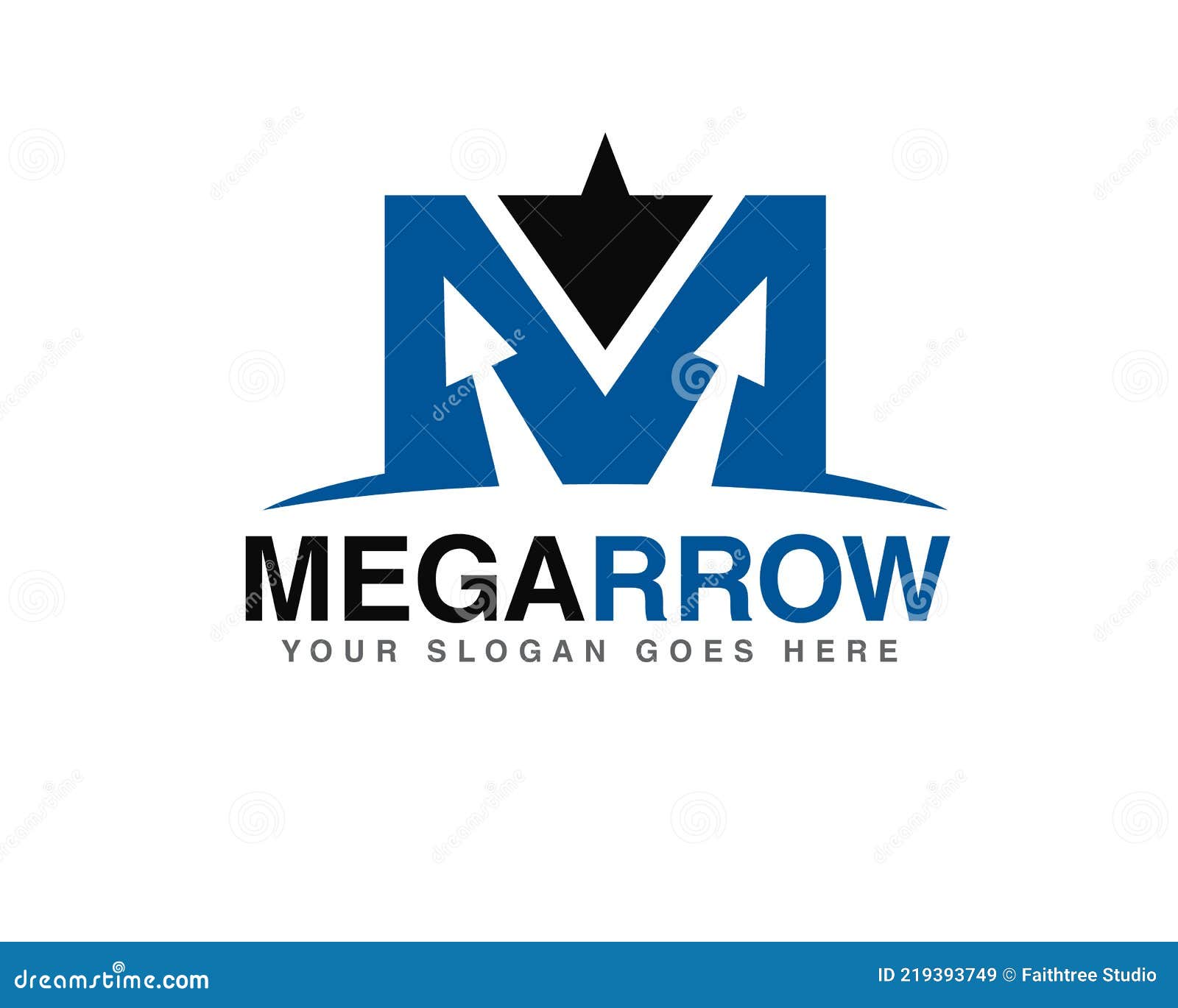 Monogram Anagram of Initial Letter M for Mega Arrow Logo Stock Vector ...