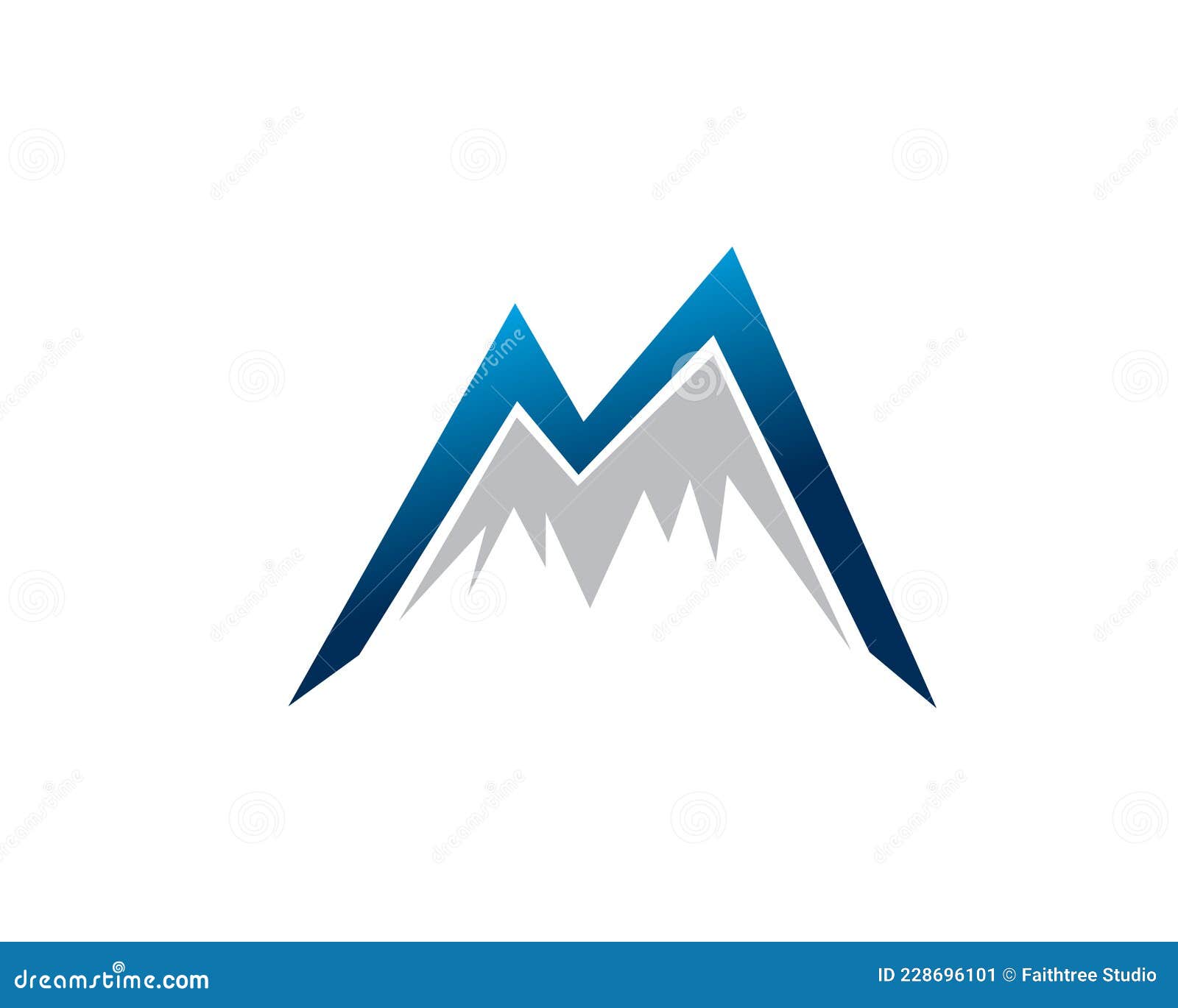 Monogram Anagram Intial Letter M As Mountain Stock Vector ...
