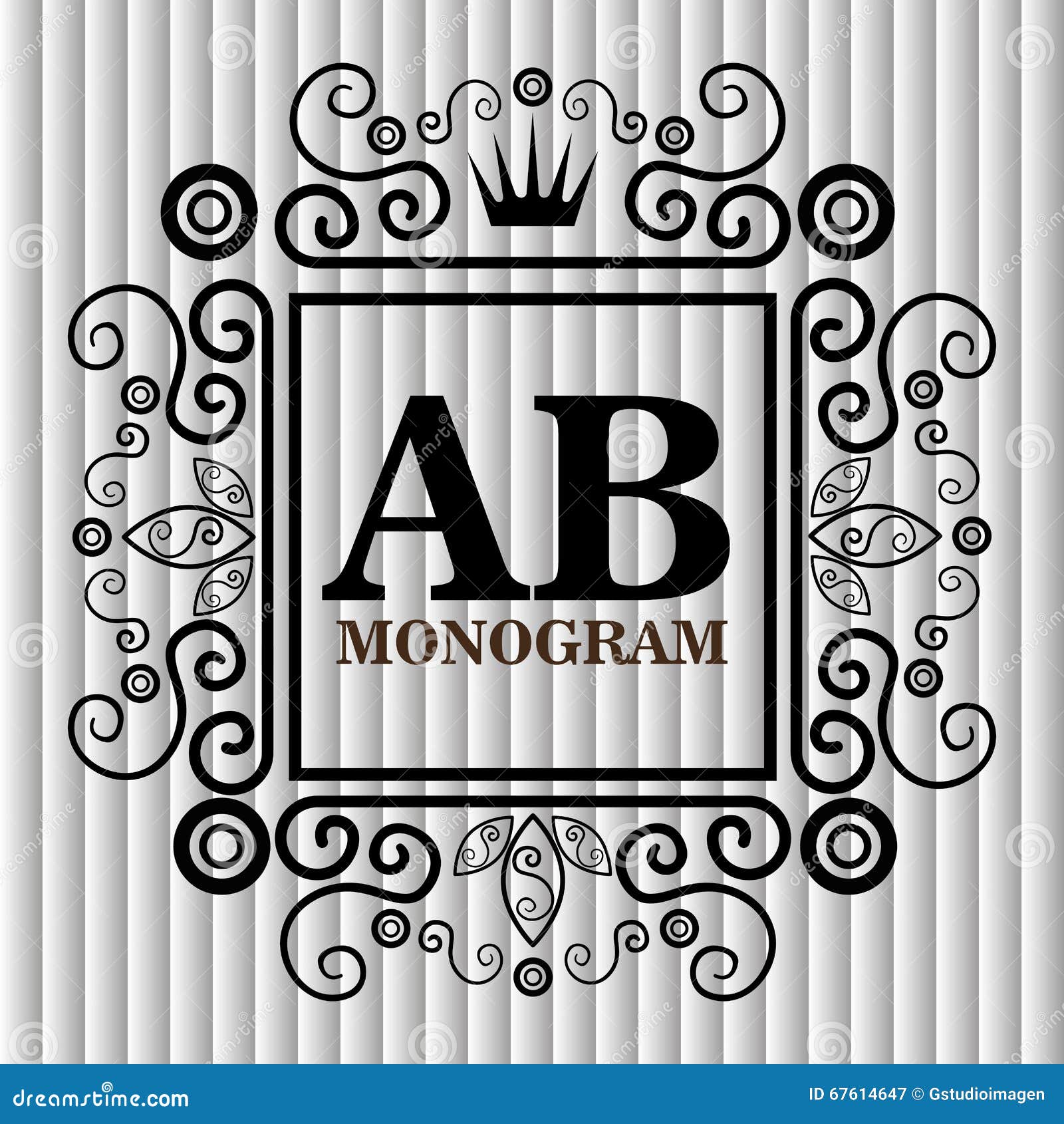 Monogram background design stock illustration. Illustration of ornate ...