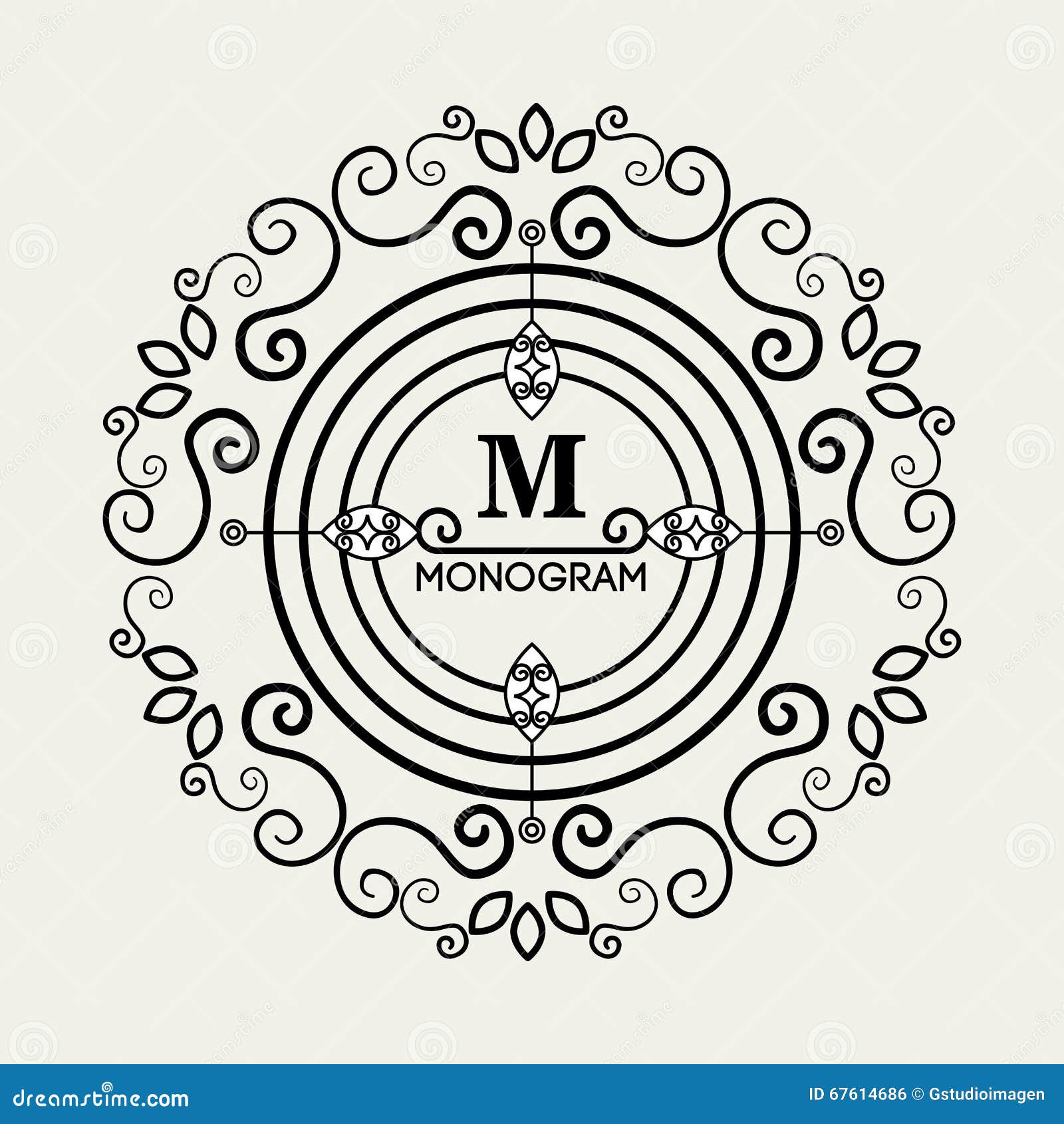Monogram background design stock illustration. Illustration of line ...