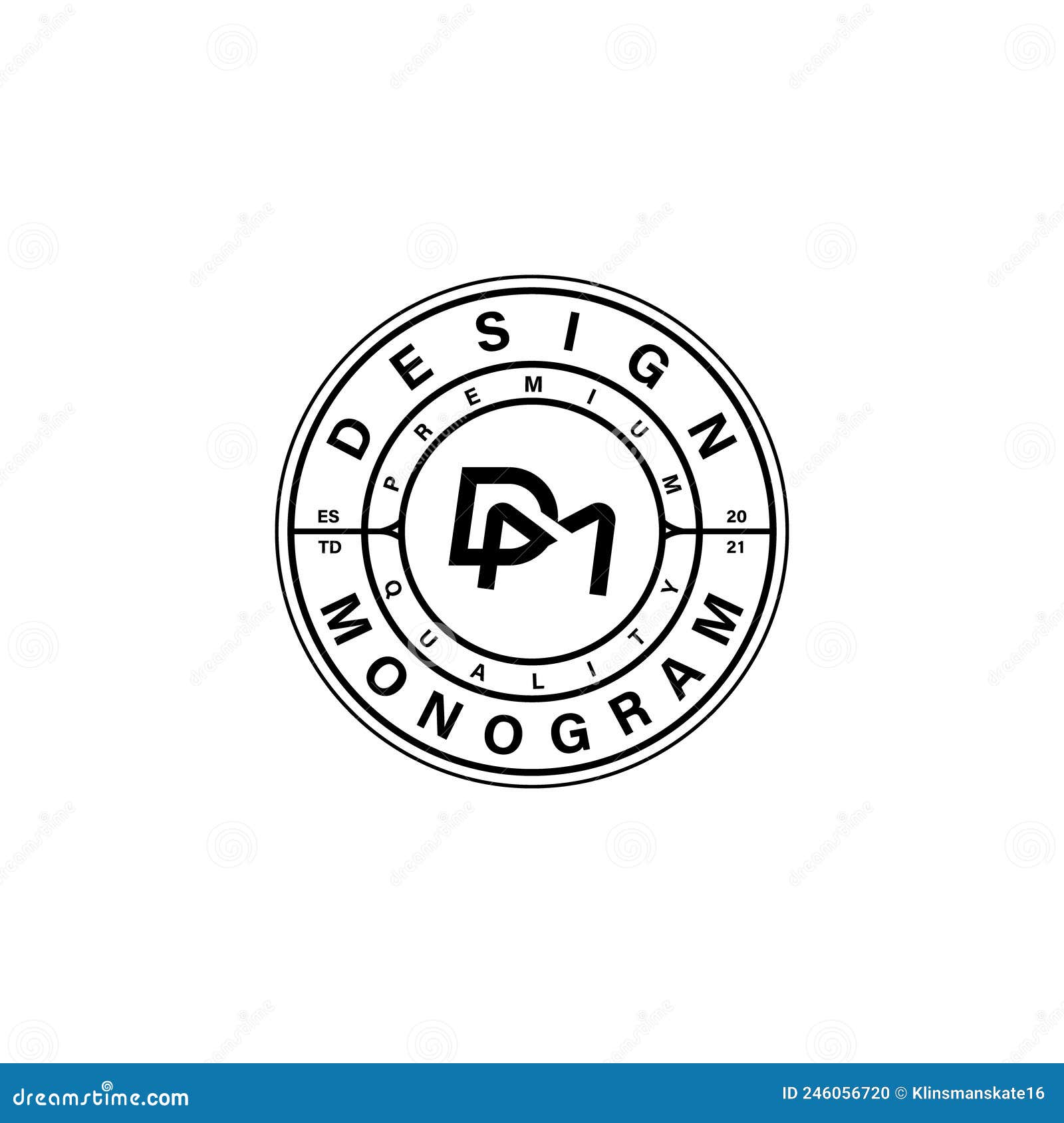 Monogram Badge Concept Design Template Stock Vector - Illustration of ...