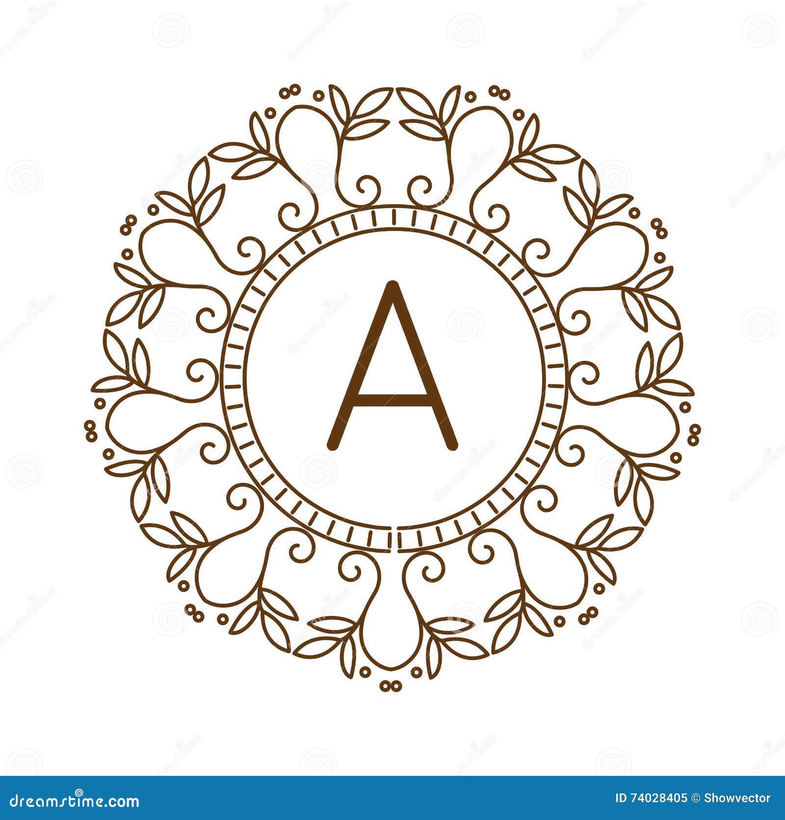Monogram bage logo vector stock vector. Illustration of linear - 74028405