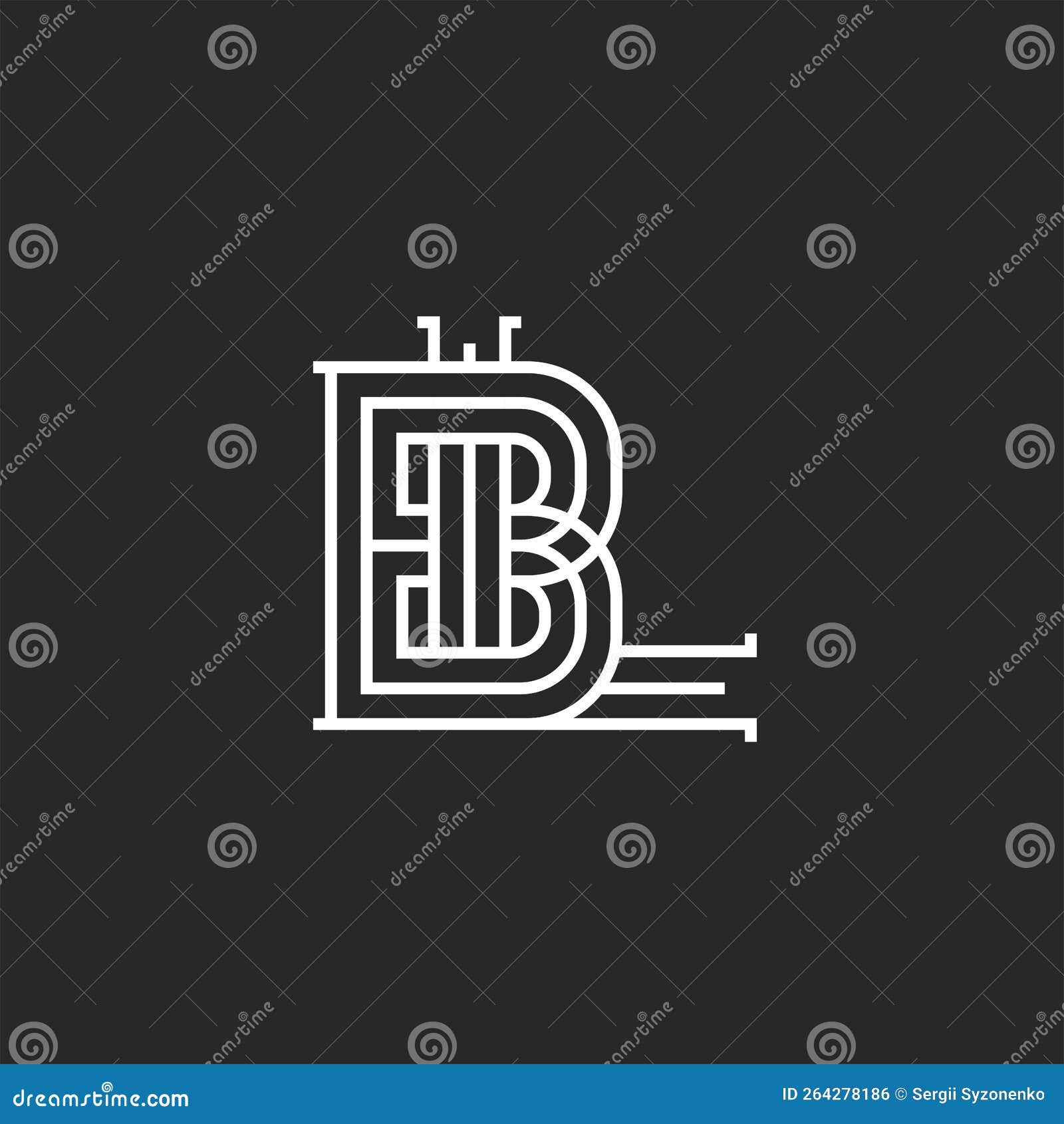 Monogram BL or LB Initials Logo Creative Design in Medieval Style ...