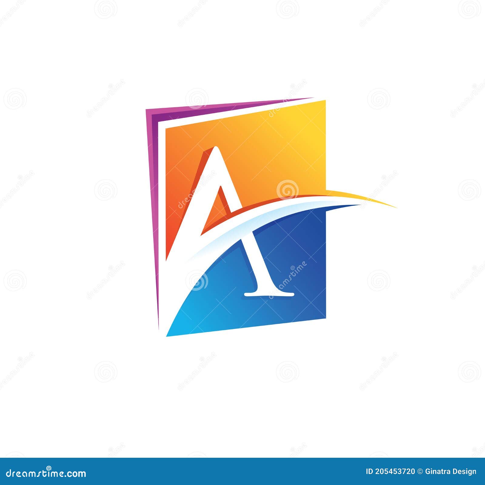 Monogram Book Initial Letter a Stock Vector - Illustration of capital ...