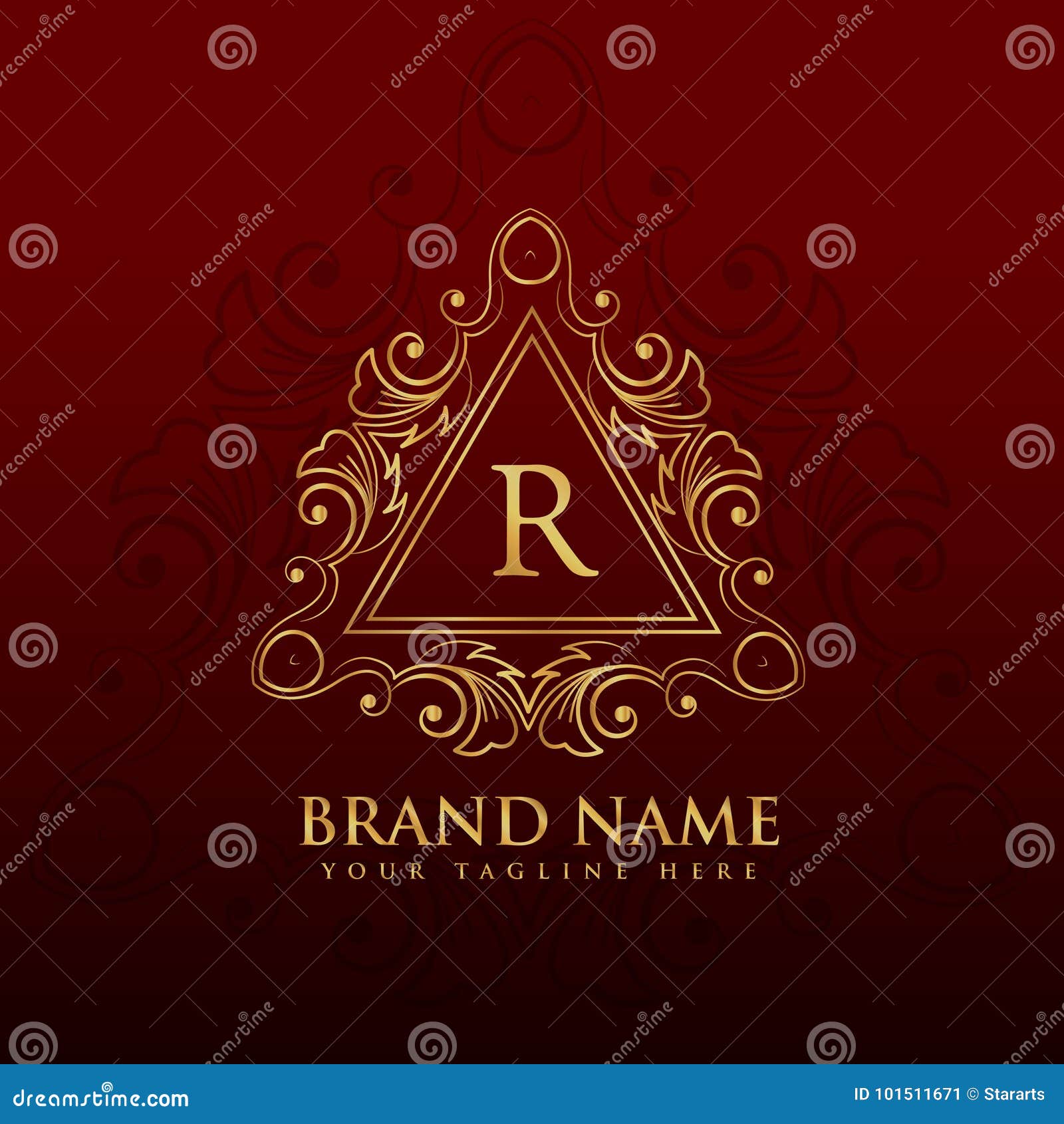 Monogram Border Frame Logo Design for Letter R Stock Vector ...