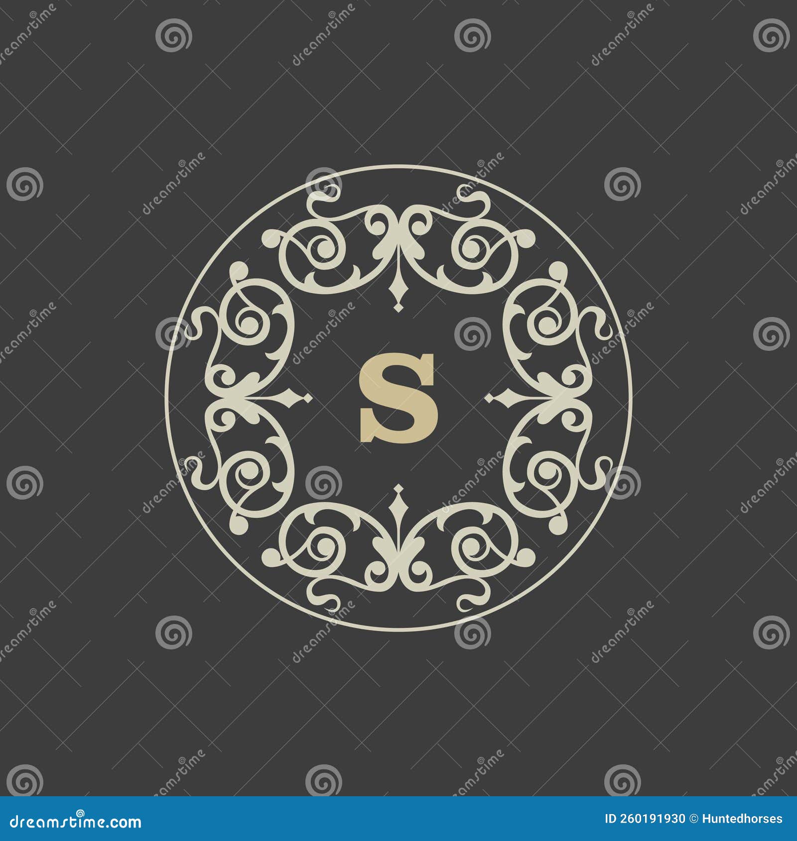 Monogram stock vector. Illustration of vintage, design - 260191930