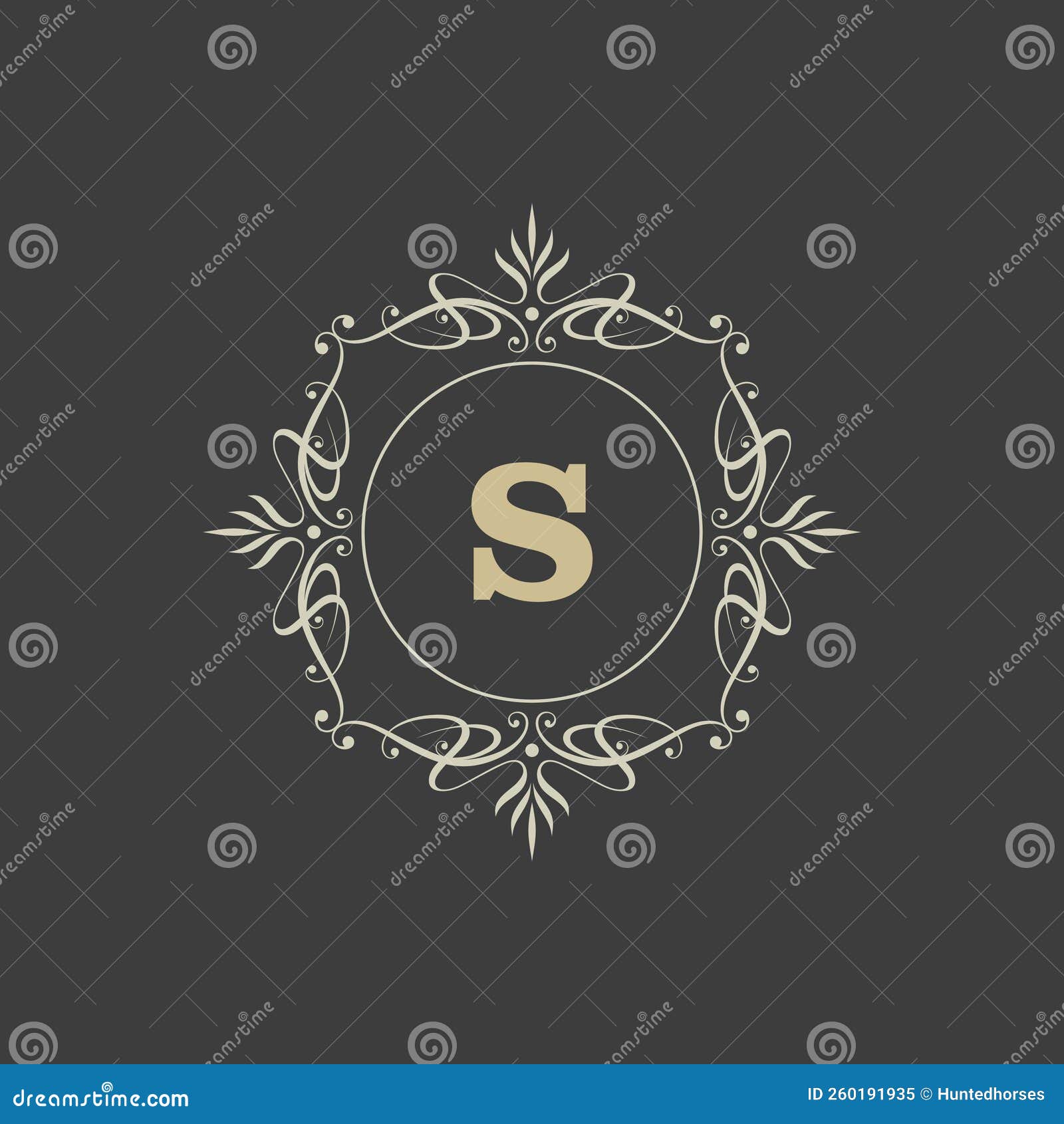 Monogram stock vector. Illustration of stylish, feminine - 260191935