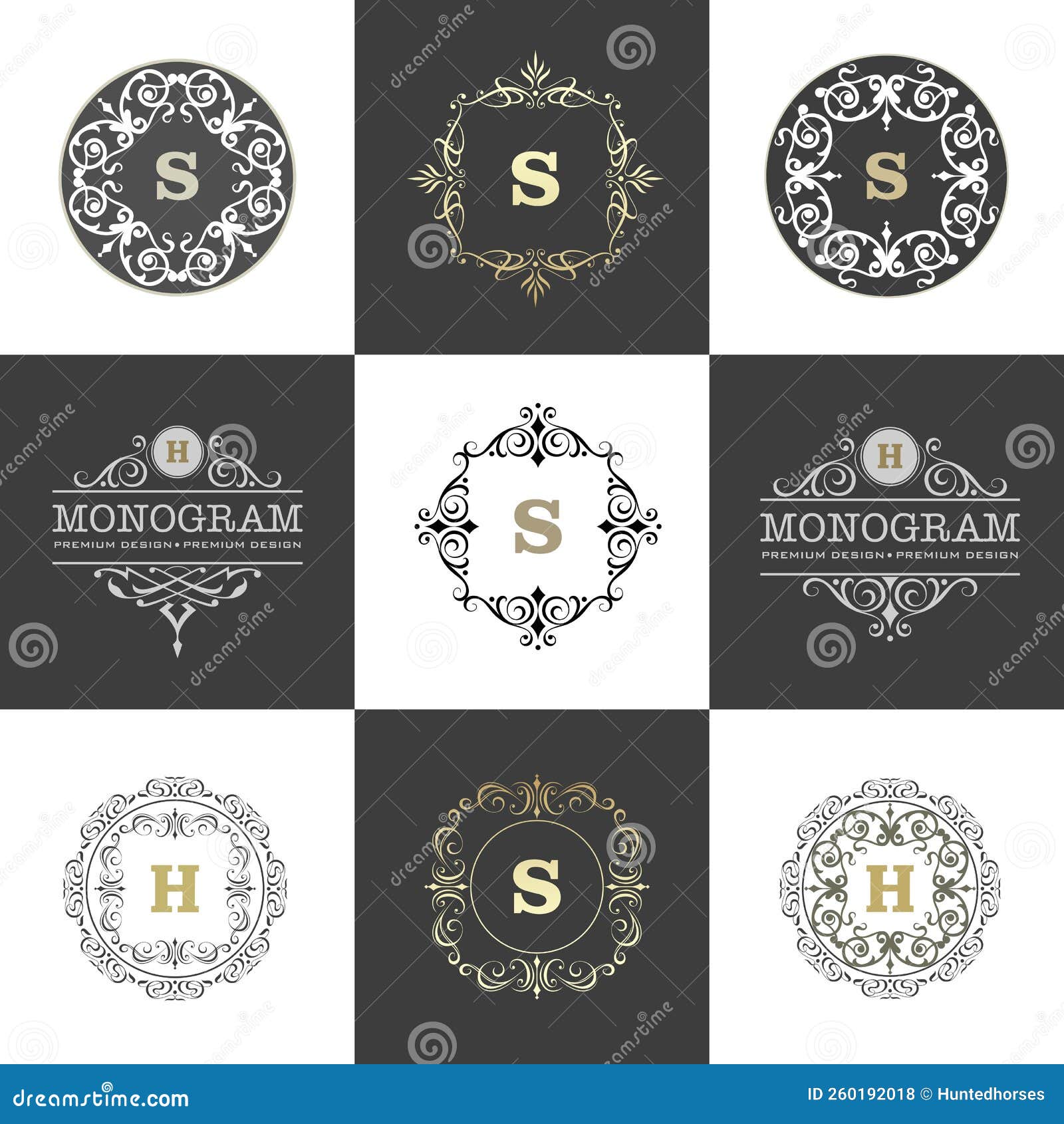 Monogram stock vector. Illustration of elegant, style - 260192018