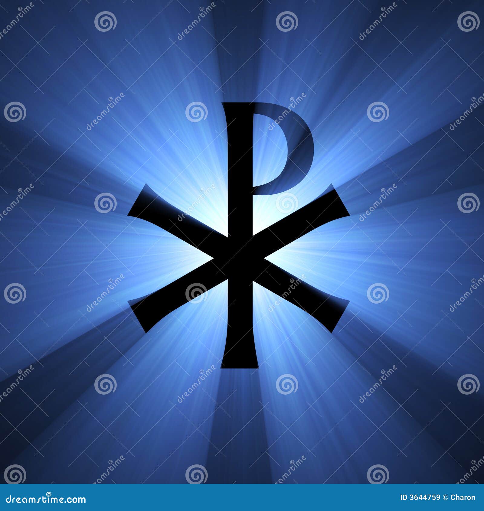 Monogram of Christ Symbol Light Flare Stock Illustration - Illustration ...