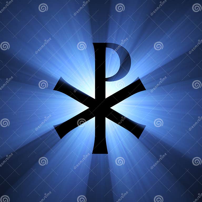 Monogram of Christ Symbol Light Flare Stock Illustration - Illustration ...