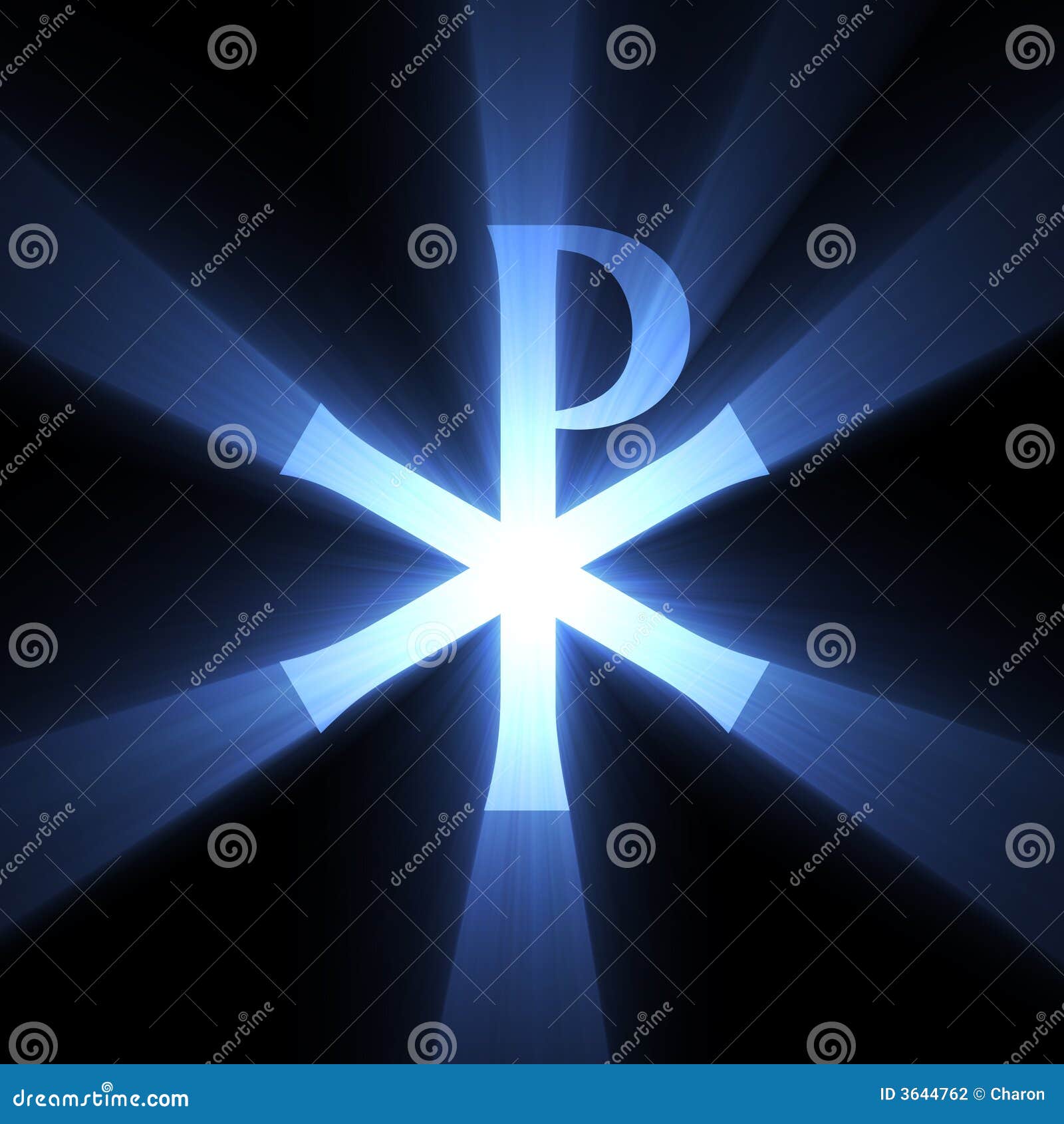 Monogram of Christ Symbol Light Flare Stock Illustration - Illustration ...