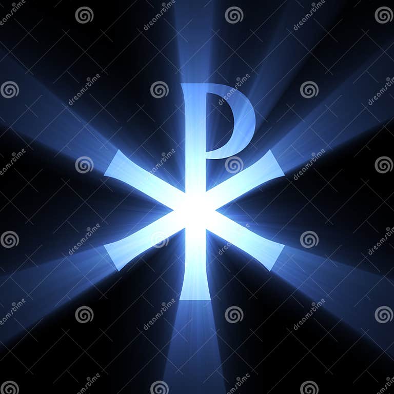 Monogram of Christ Symbol Light Flare Stock Illustration - Illustration ...