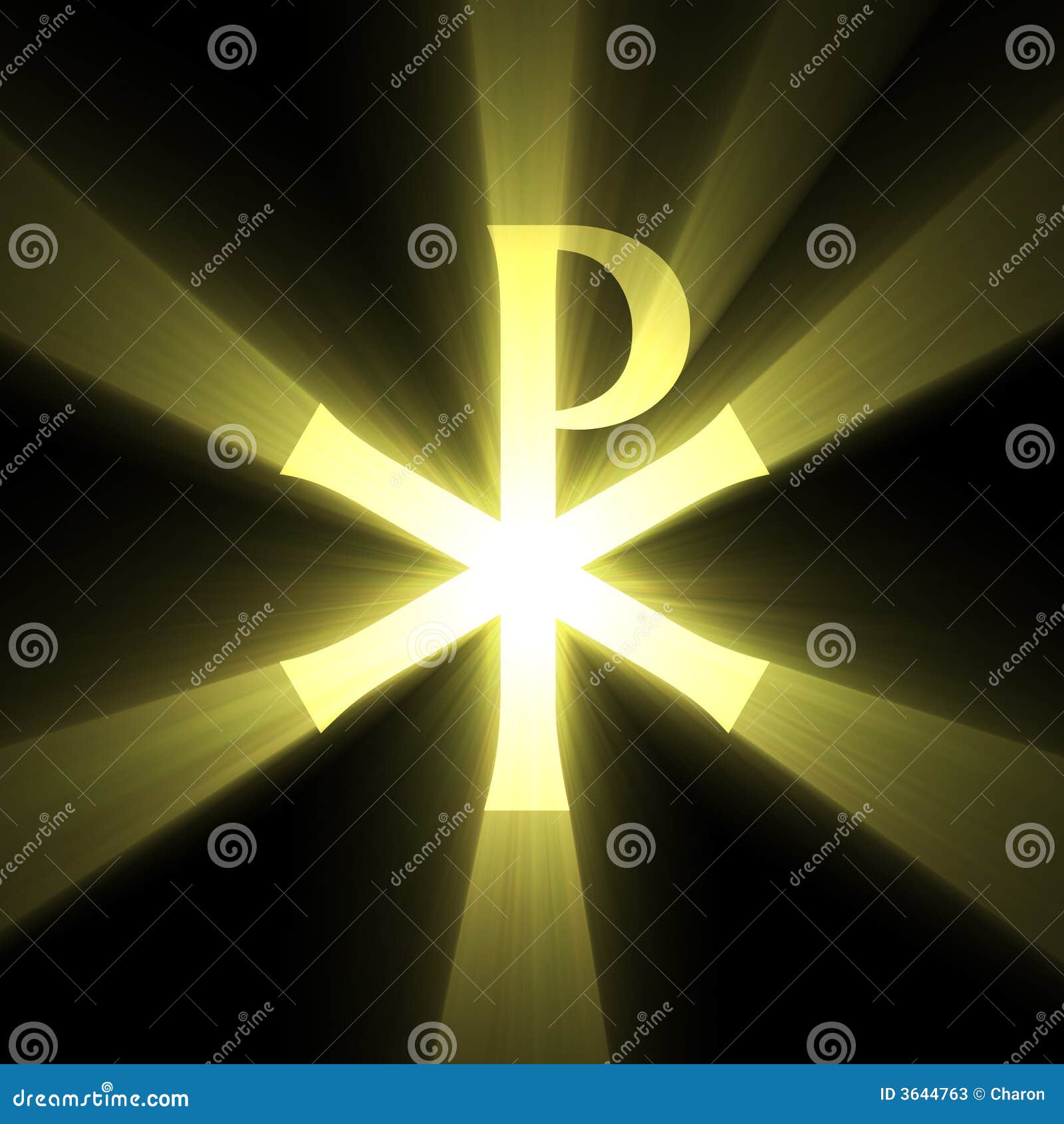 Monogram of Christ Symbol Light Flare Stock Illustration - Illustration ...