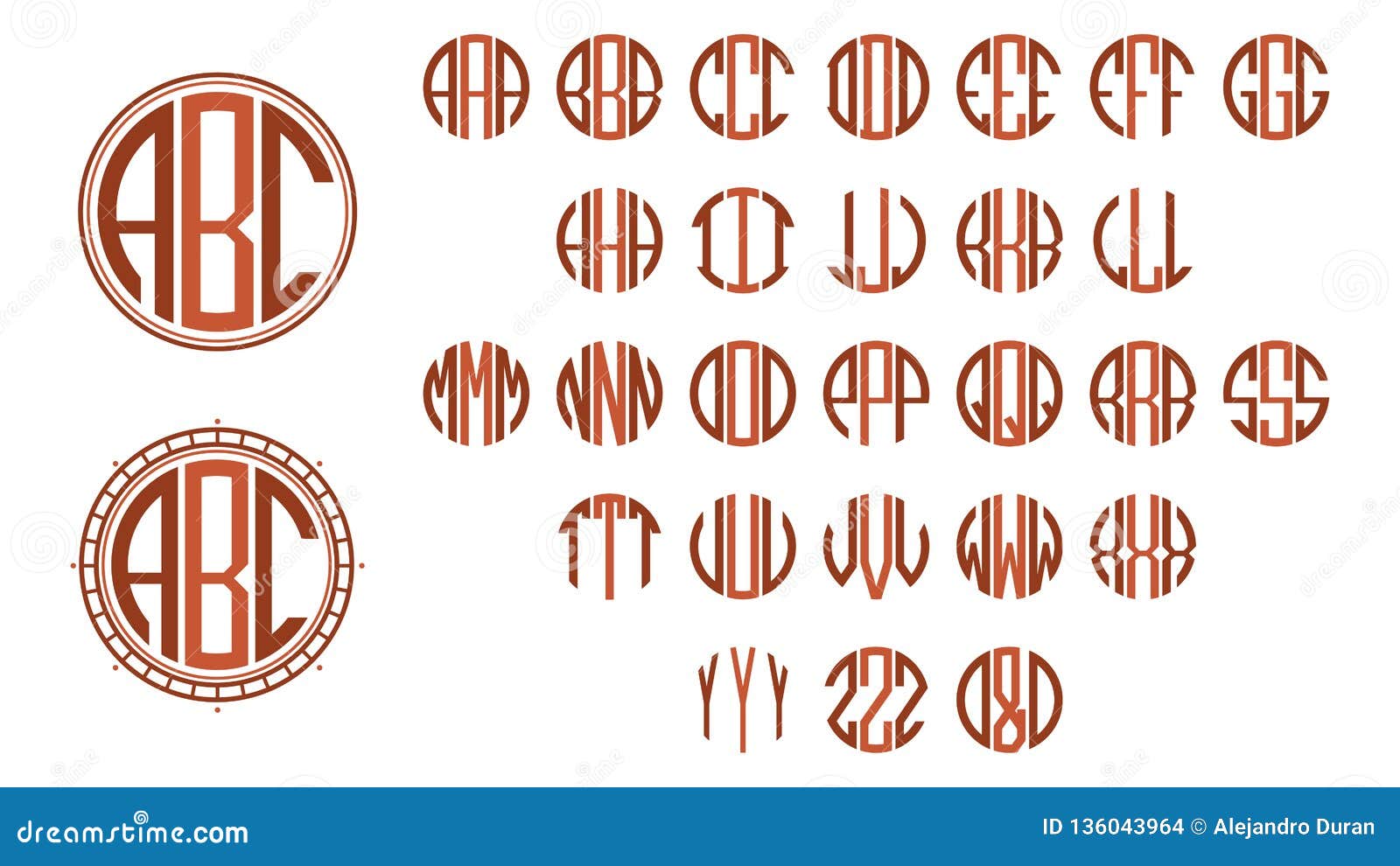 Circle Monogram Fonts