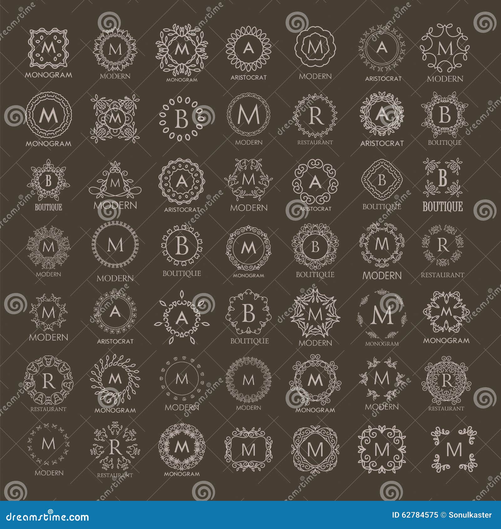 Monogram Collection for Design Projects Stock Vector - Illustration of ...