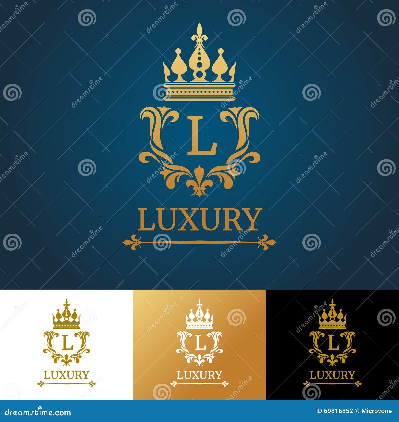 Royal Design Element, Regal Icon. Vector Majestic Crown, Luxury ...