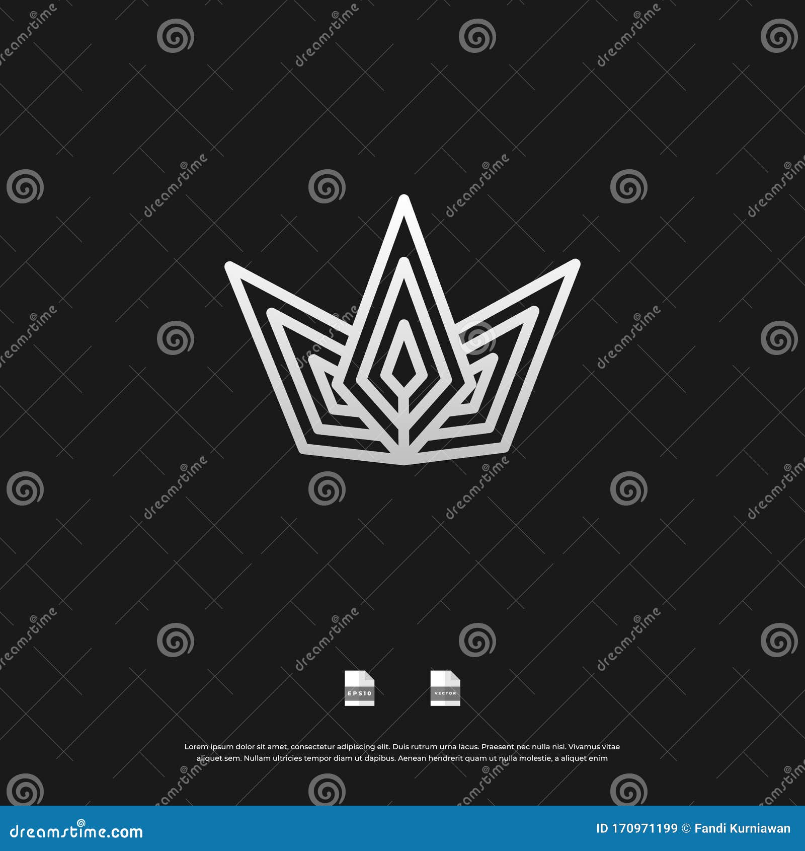 Monogram Crown Vector Logo in a Modern Line Style Stock Vector ...