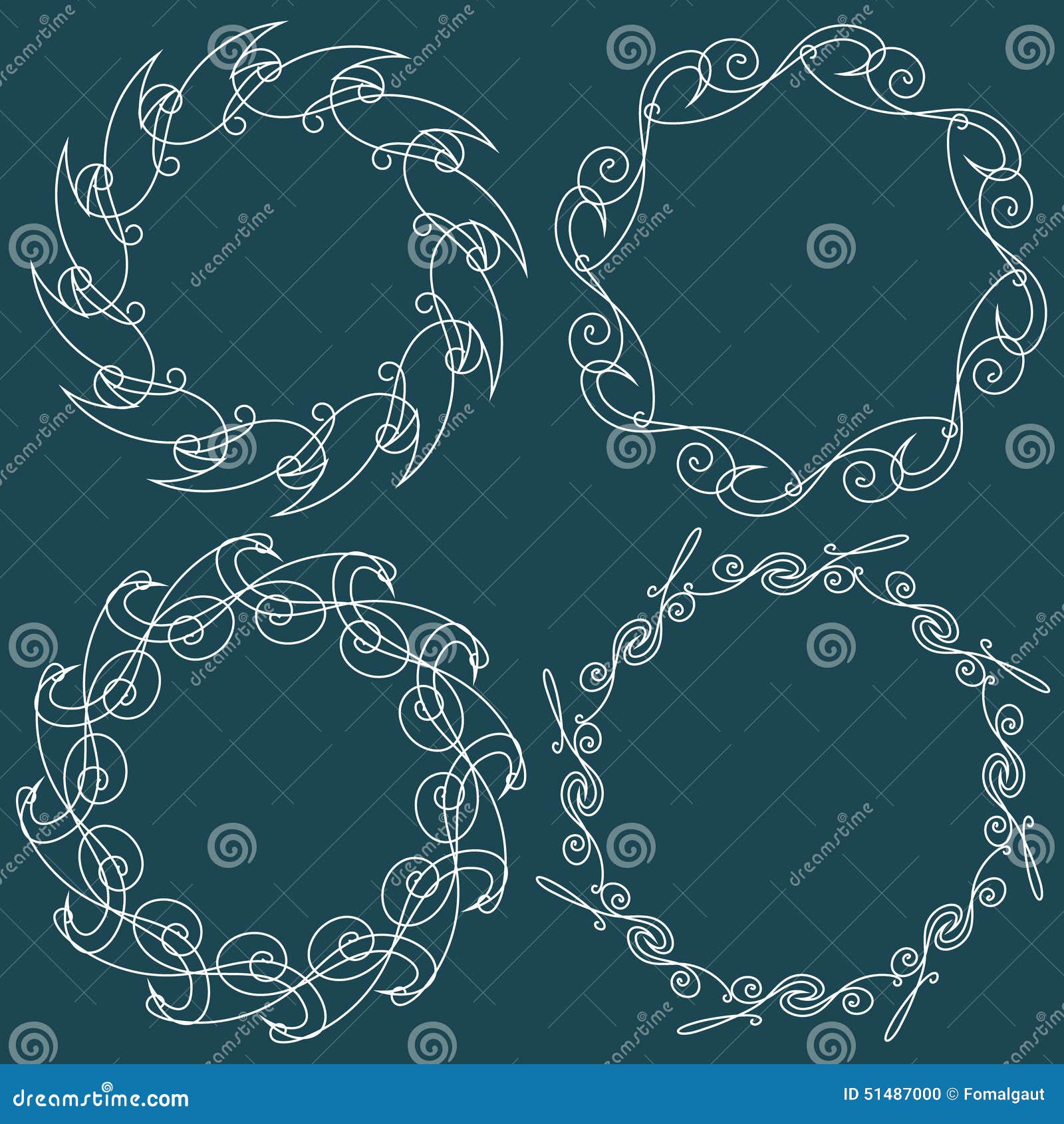 Monogram Design Elements, Thin Line - Vector Set. Vector Illustration ...