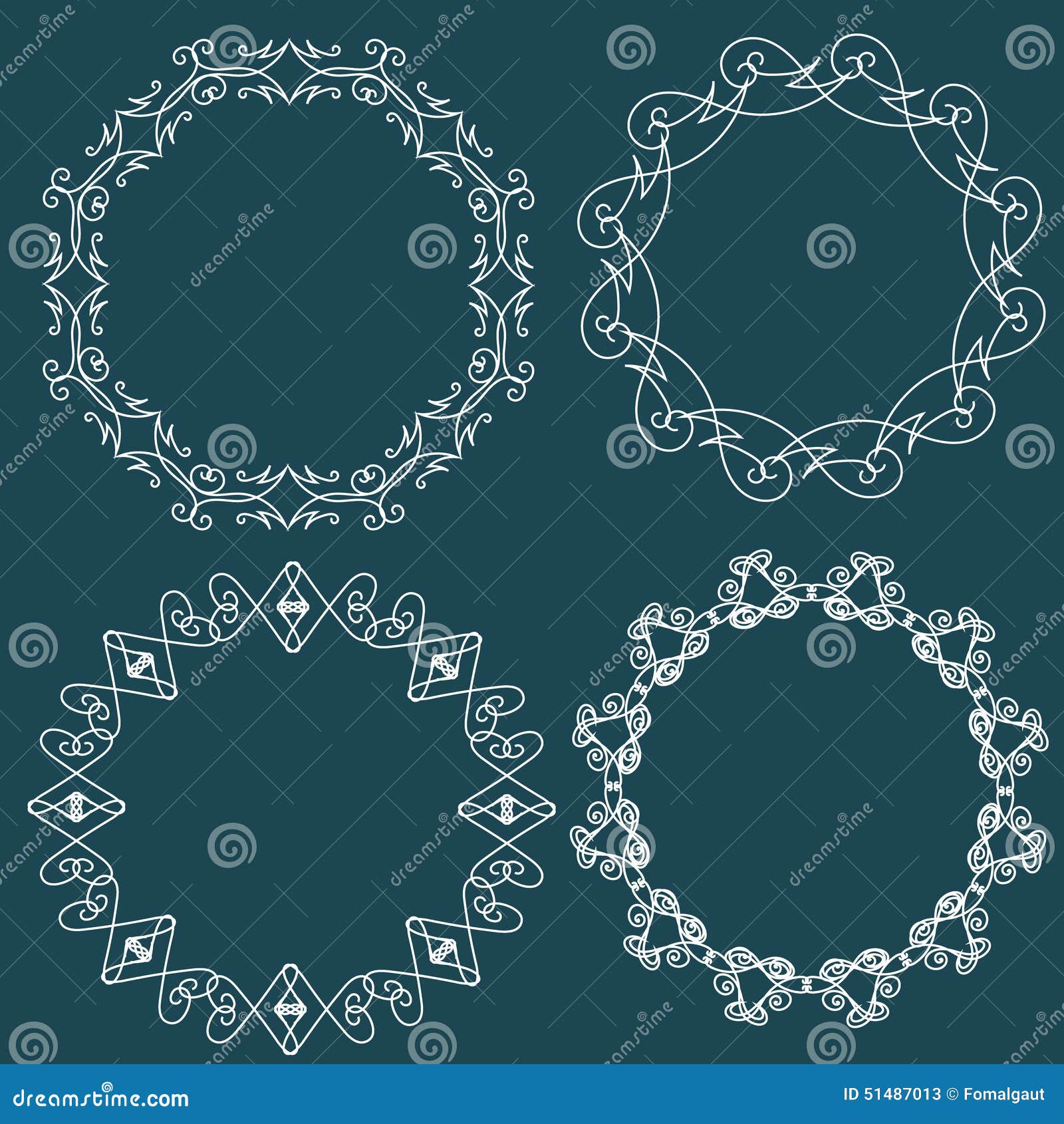 Monogram Design Elements, Thin Line - Vector Set. Vector Illustration ...
