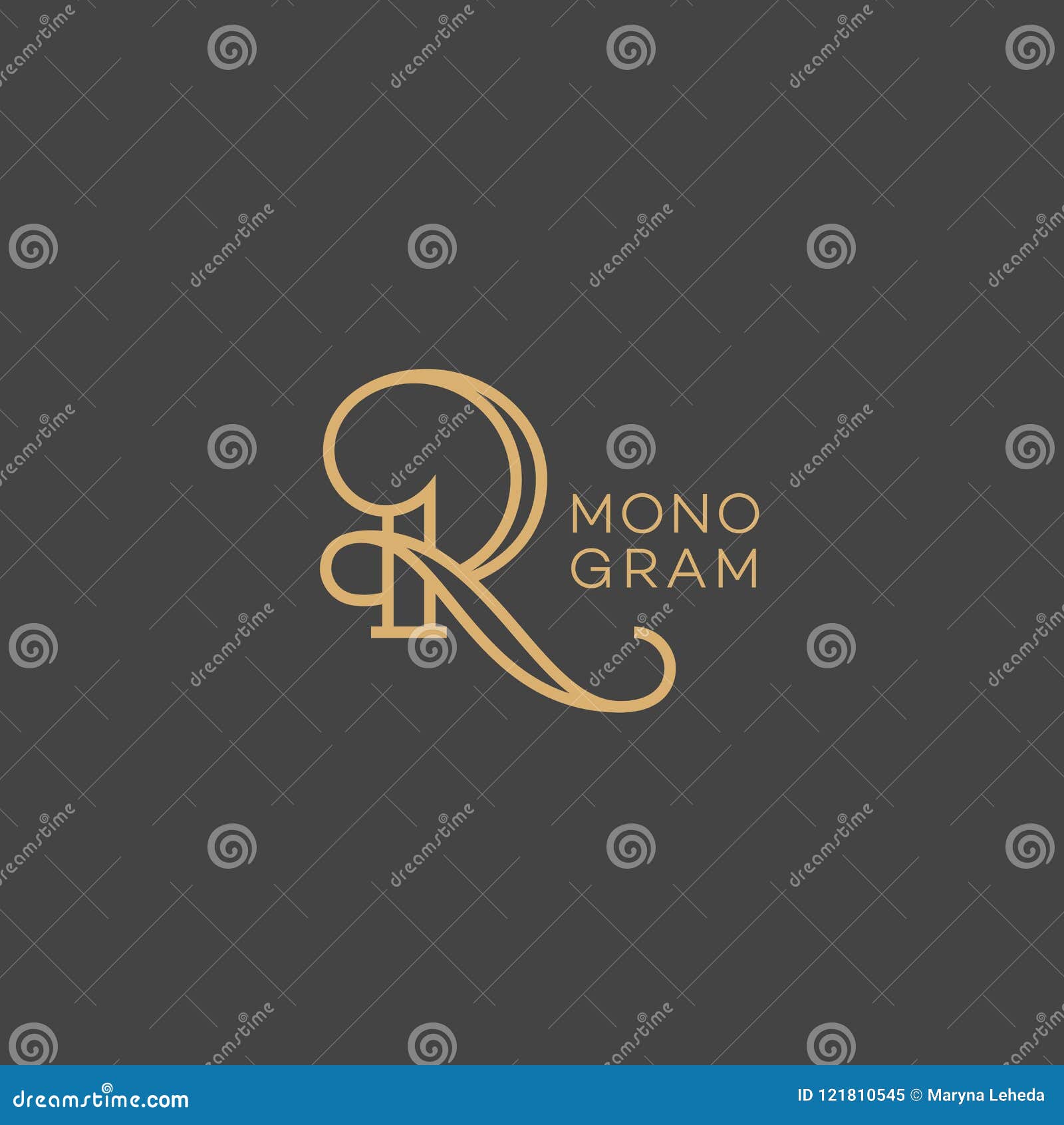 Outline Monogram R Template Stock Vector - Illustration of decorative ...