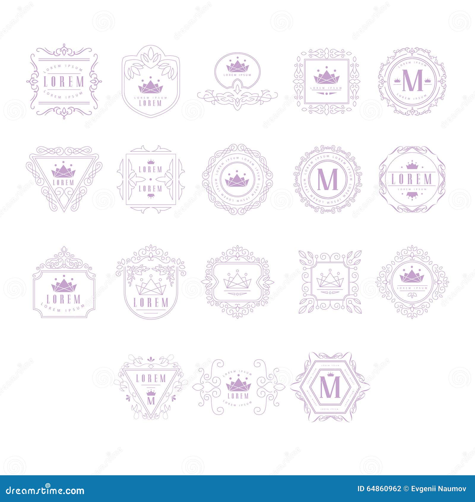 Monogram Design Template Set. Vector Illustration Stock Vector ...