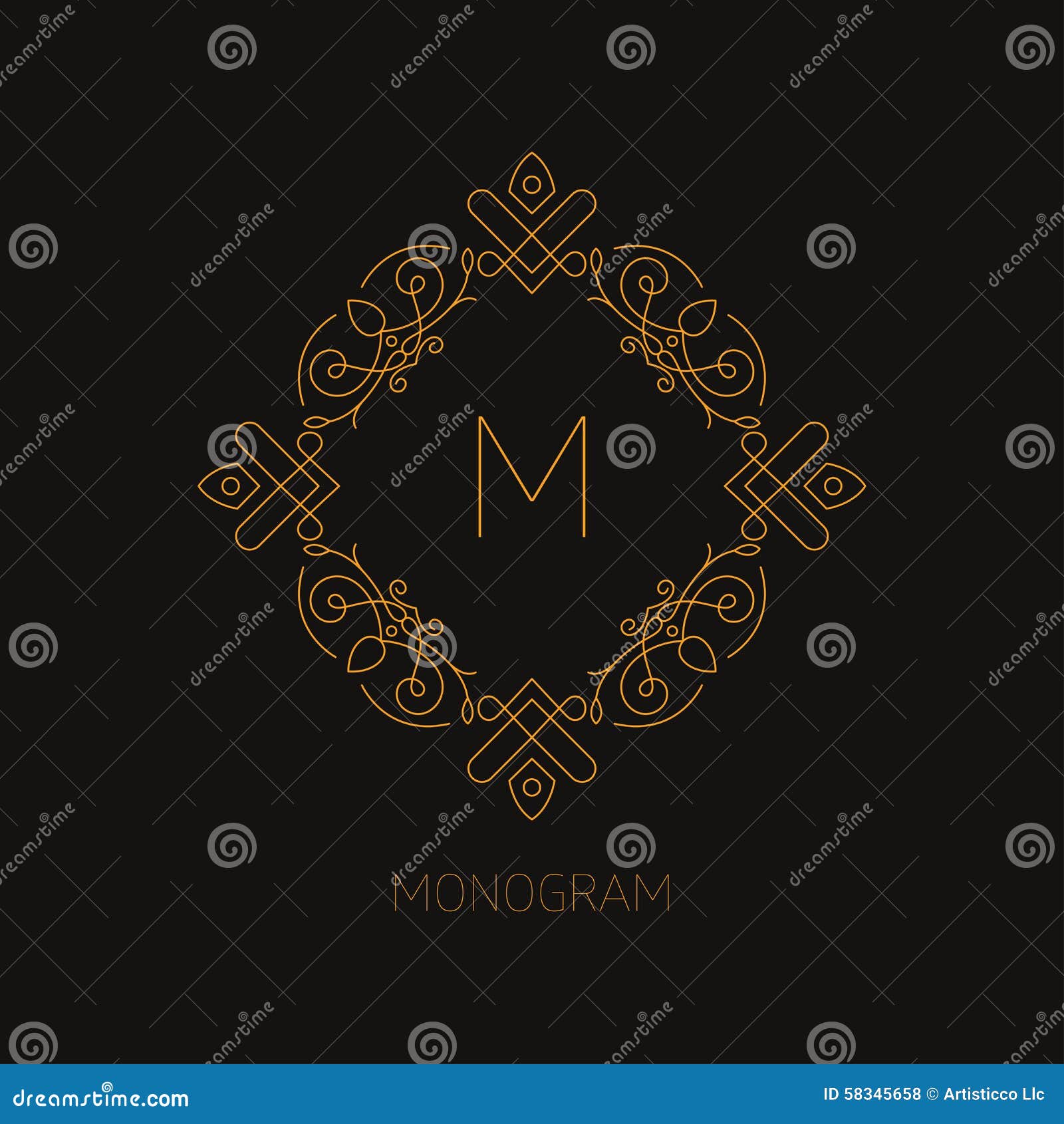 Monogram Design stock vector. Illustration of emblem - 58345658