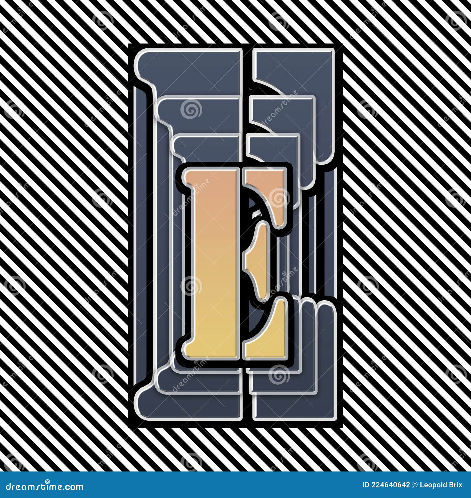 Monogram E stencilled stock illustration. Illustration of repetition ...