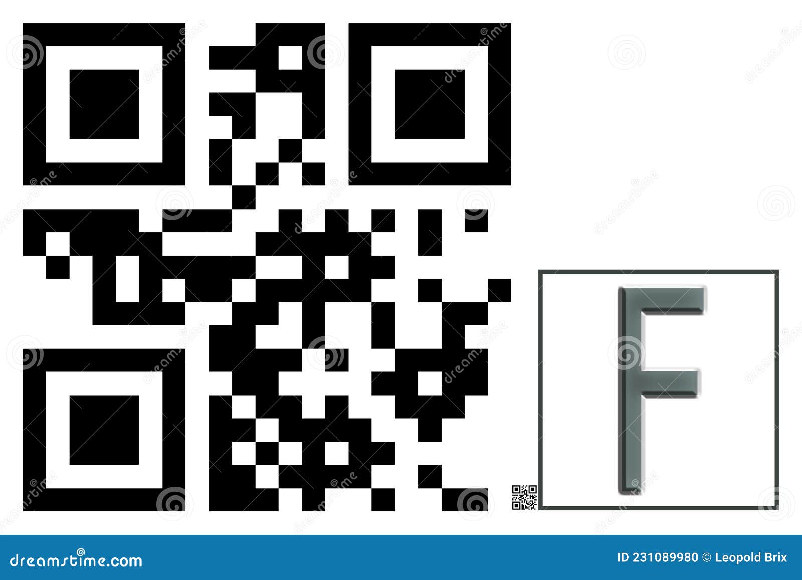 Monogram F QR code stock illustration. Illustration of majuscule ...