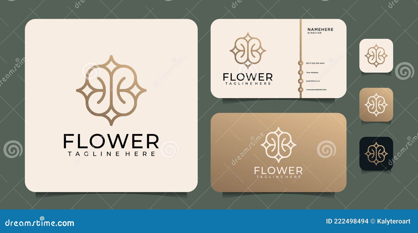 Monogram Flower Logo Vector with Gradient Stock Vector - Illustration ...