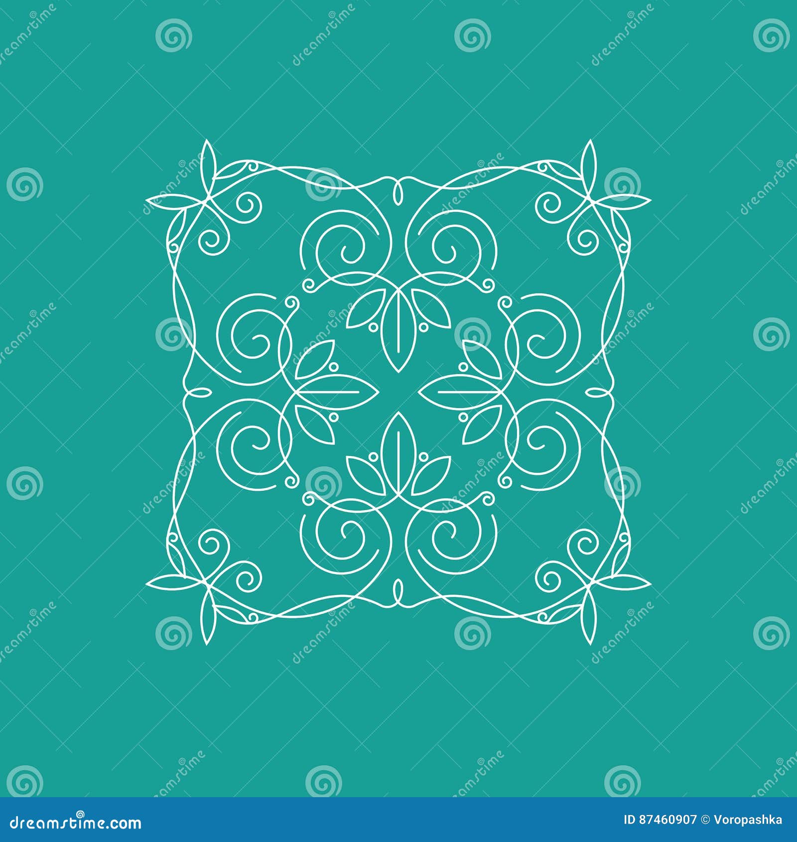 Monogram frame stock vector. Illustration of oriental - 87460907