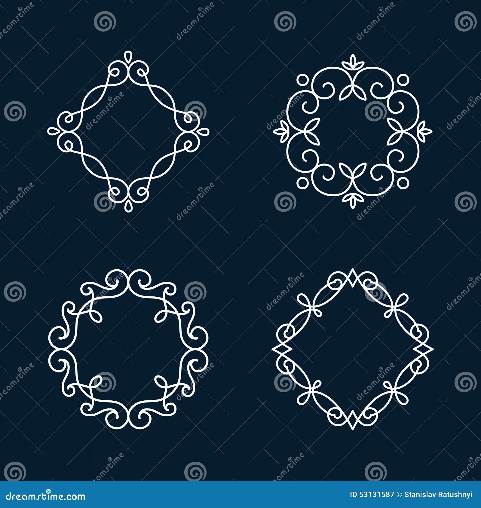 Monogram frames stock vector. Illustration of minimal - 53131587