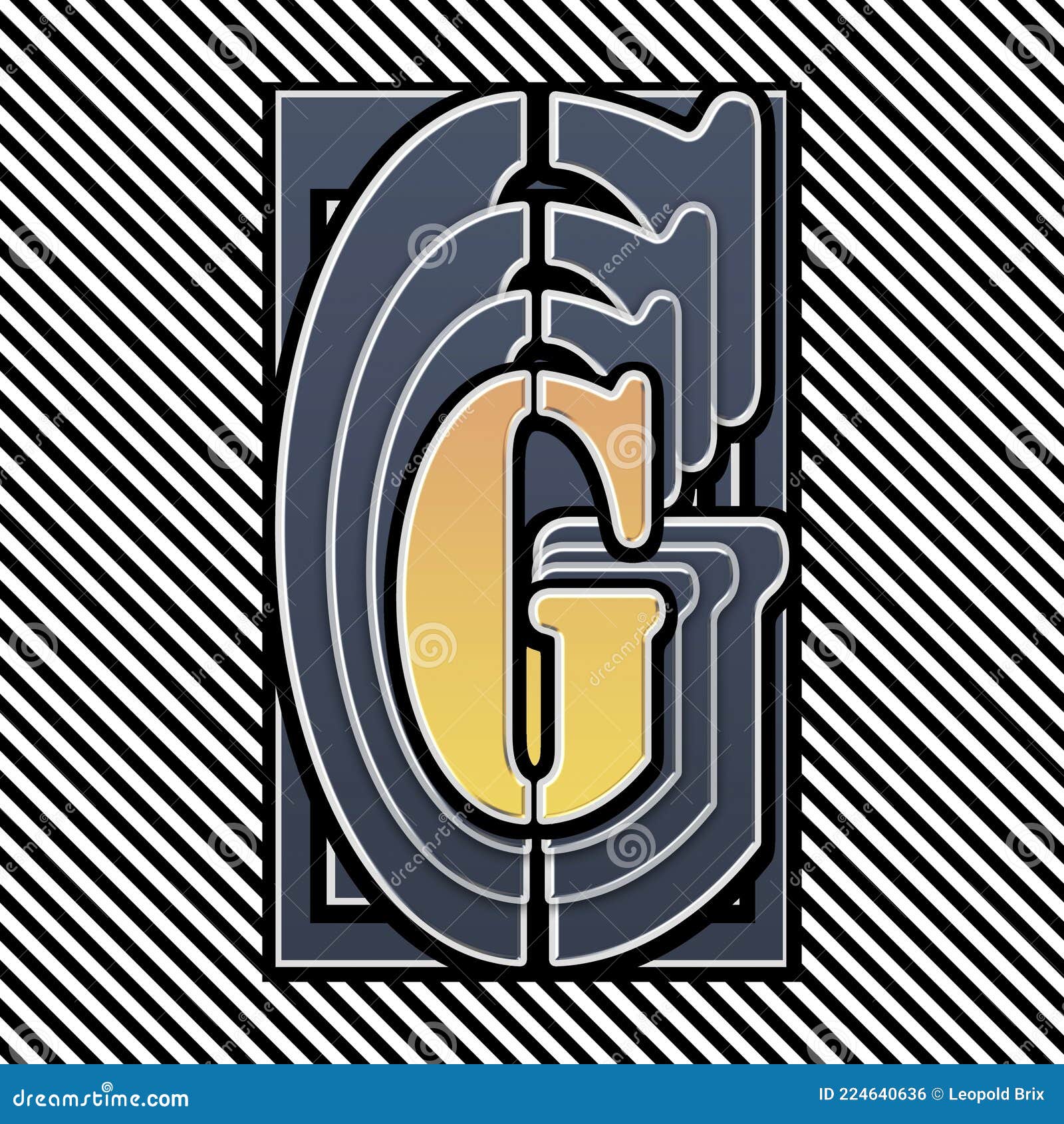 Monogram G stencilled stock illustration. Illustration of monogram ...